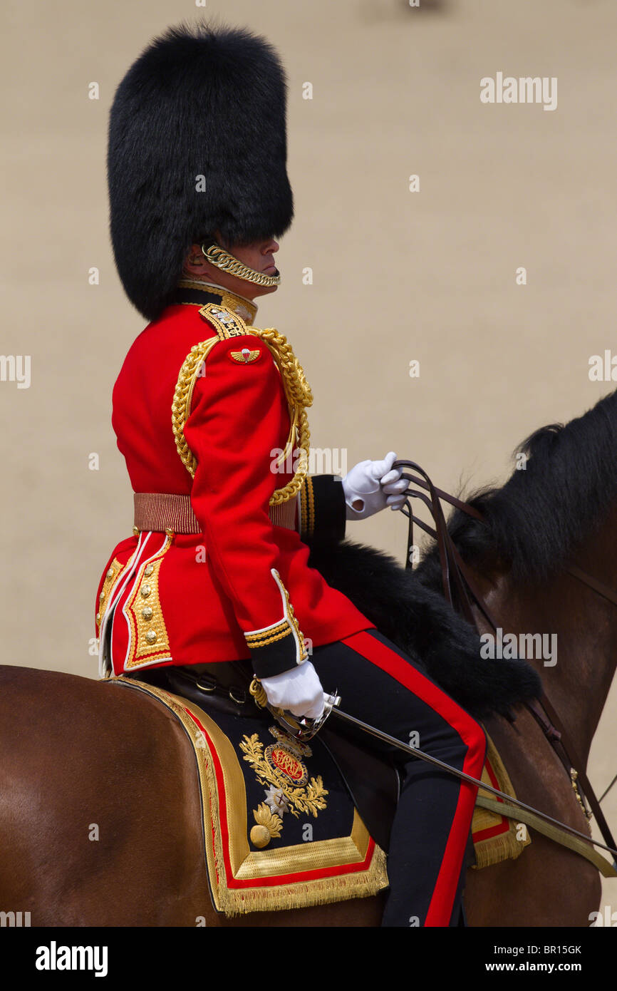 'Roly' Walker, Field Officer, commanding the parade. "Trooping the ...