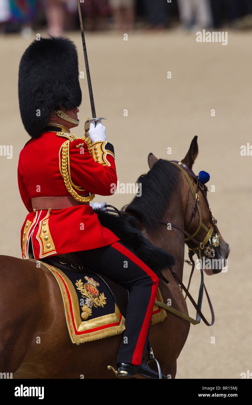 'Roly' Walker, Field Officer, commanding the parade. "Trooping the ...