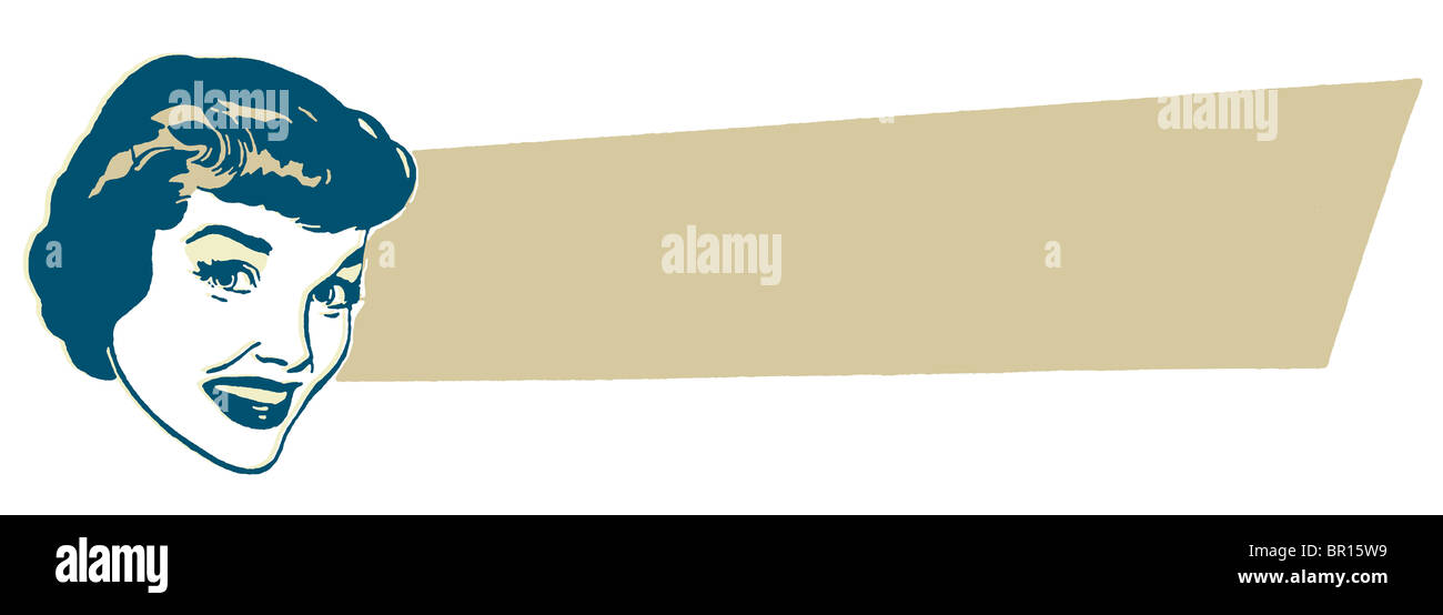 A vintage style portrait of a woman and sign Stock Photo - Alamy