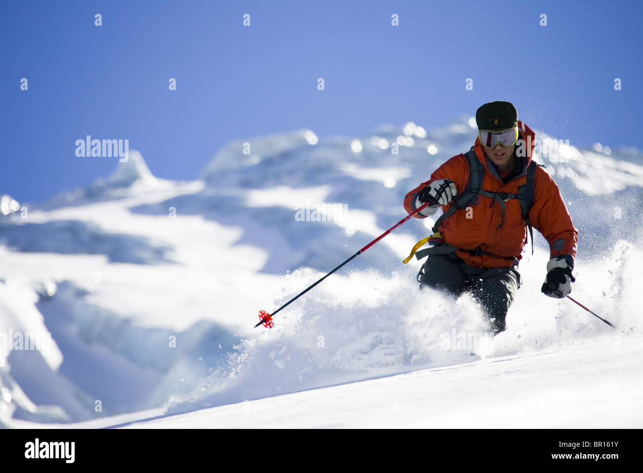Man powder skiing hi-res stock photography and images - Alamy