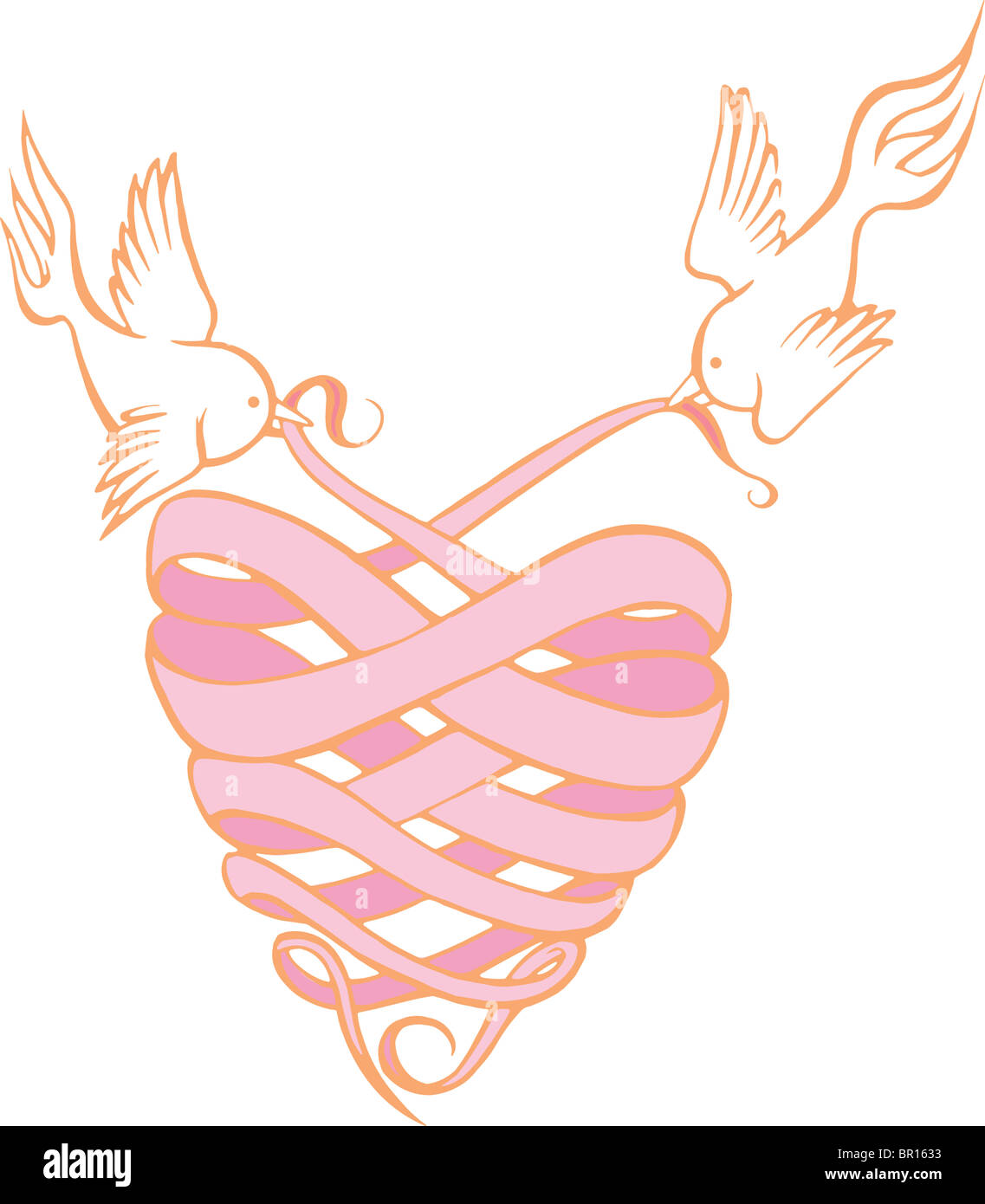 Two love birds in a heart hi-res stock photography and images - Alamy