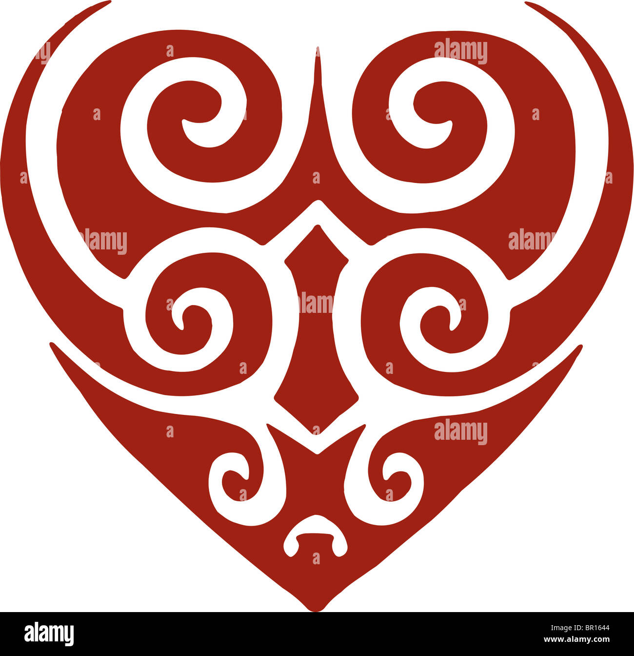 A tribal stencil of a heart Stock Photo - Alamy