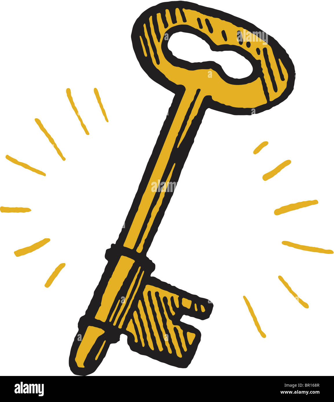 Shiny key against white background Stock Photo - Alamy