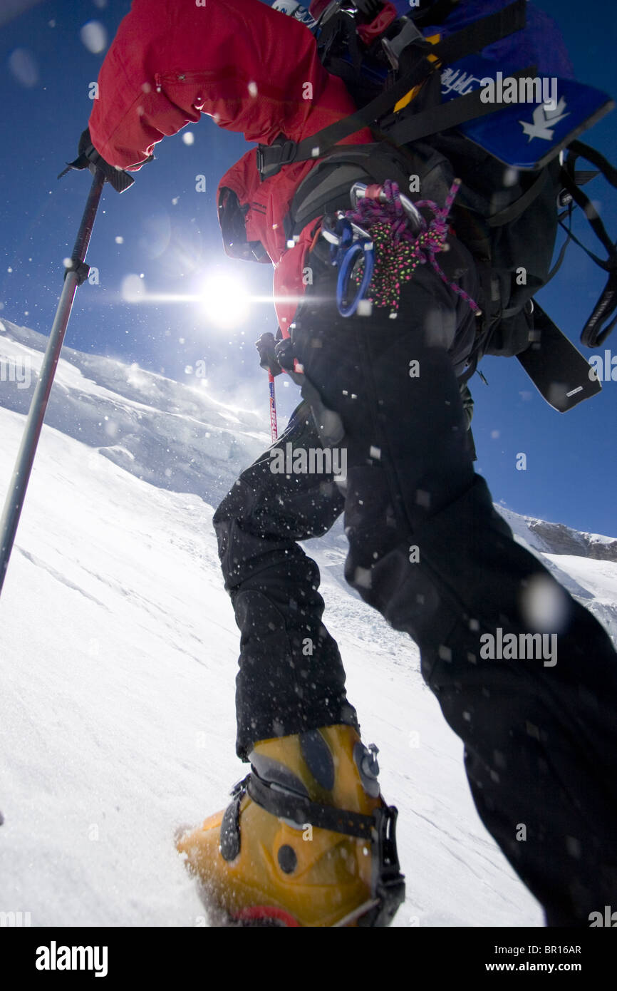 Man climbing 8000 meter peak, Tibet Stock Photo - Alamy