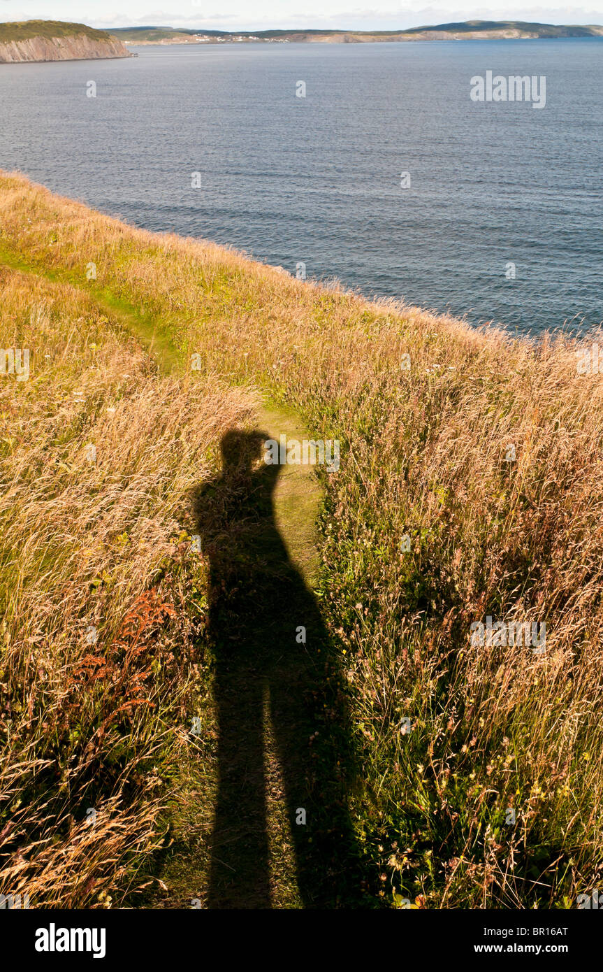 Long shadow of photographer in late afternoon light, Sherwink Trail ...