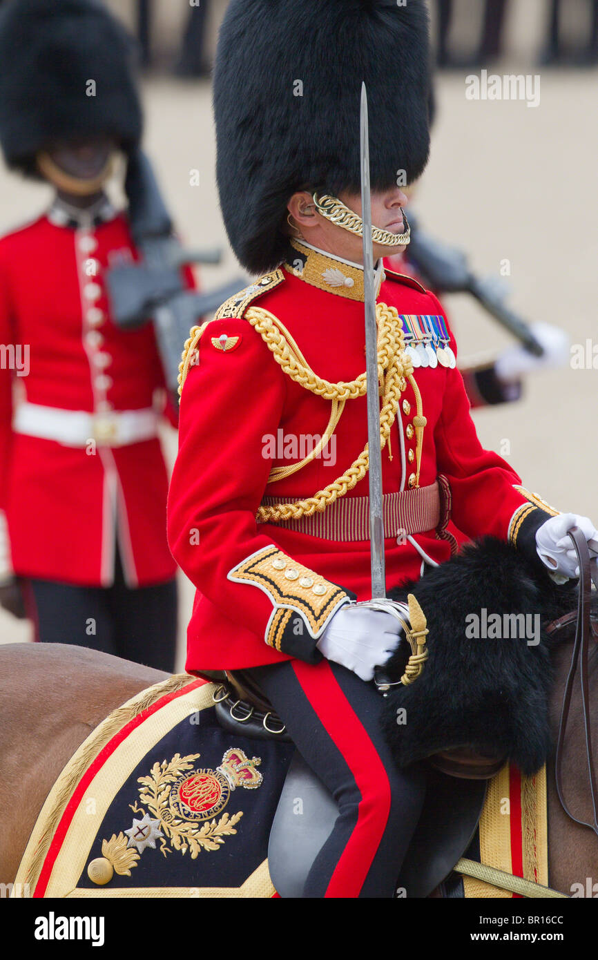 'Roly' Walker, Field Officer, commanding the parade. "Trooping the ...