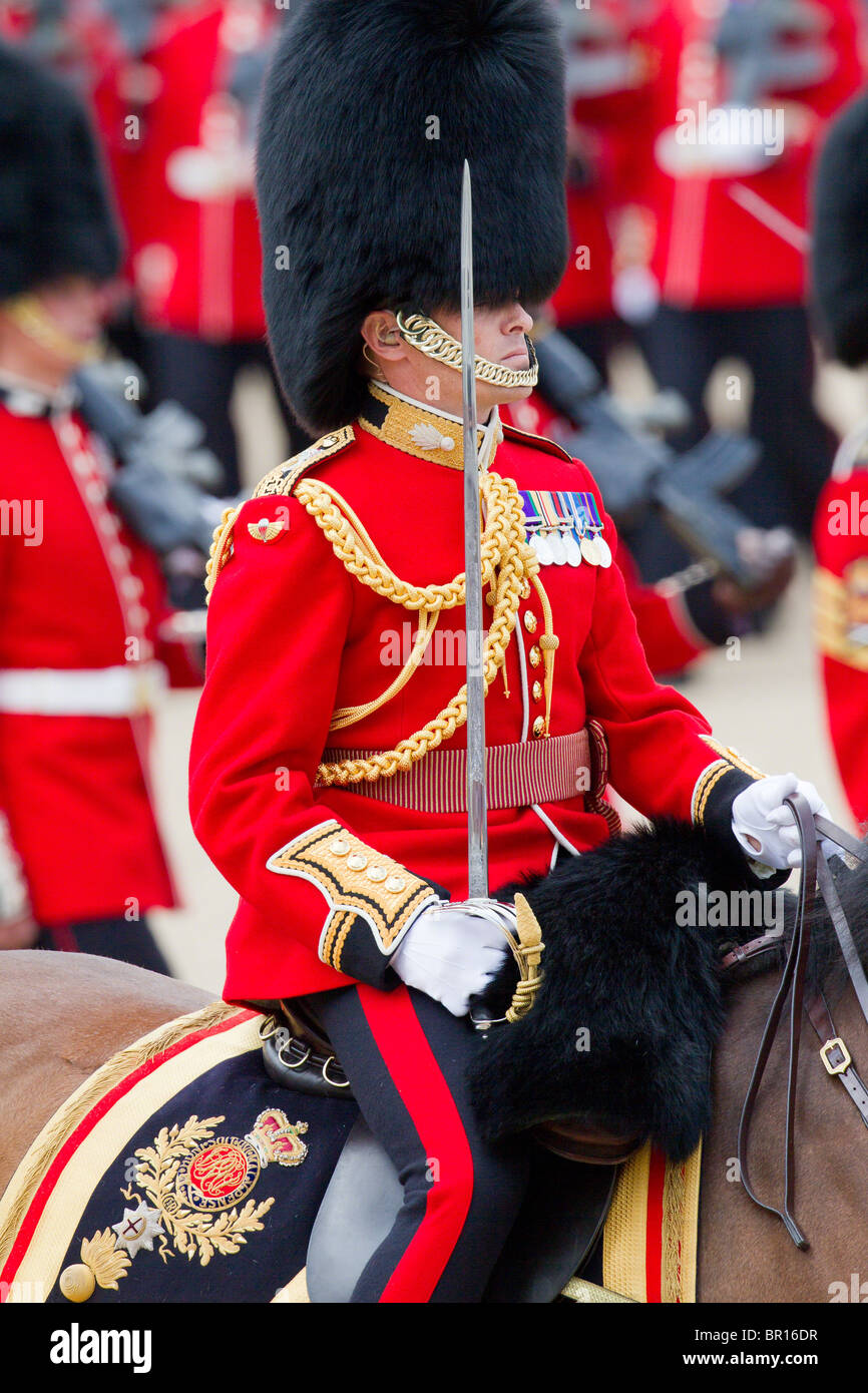 'Roly' Walker, Field Officer, commanding the parade. "Trooping the ...