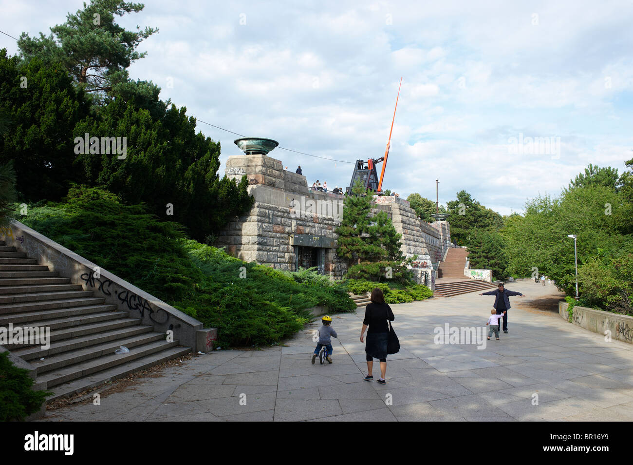 Tourists in Prague Letna park Czech Republic Stock Photo - Alamy