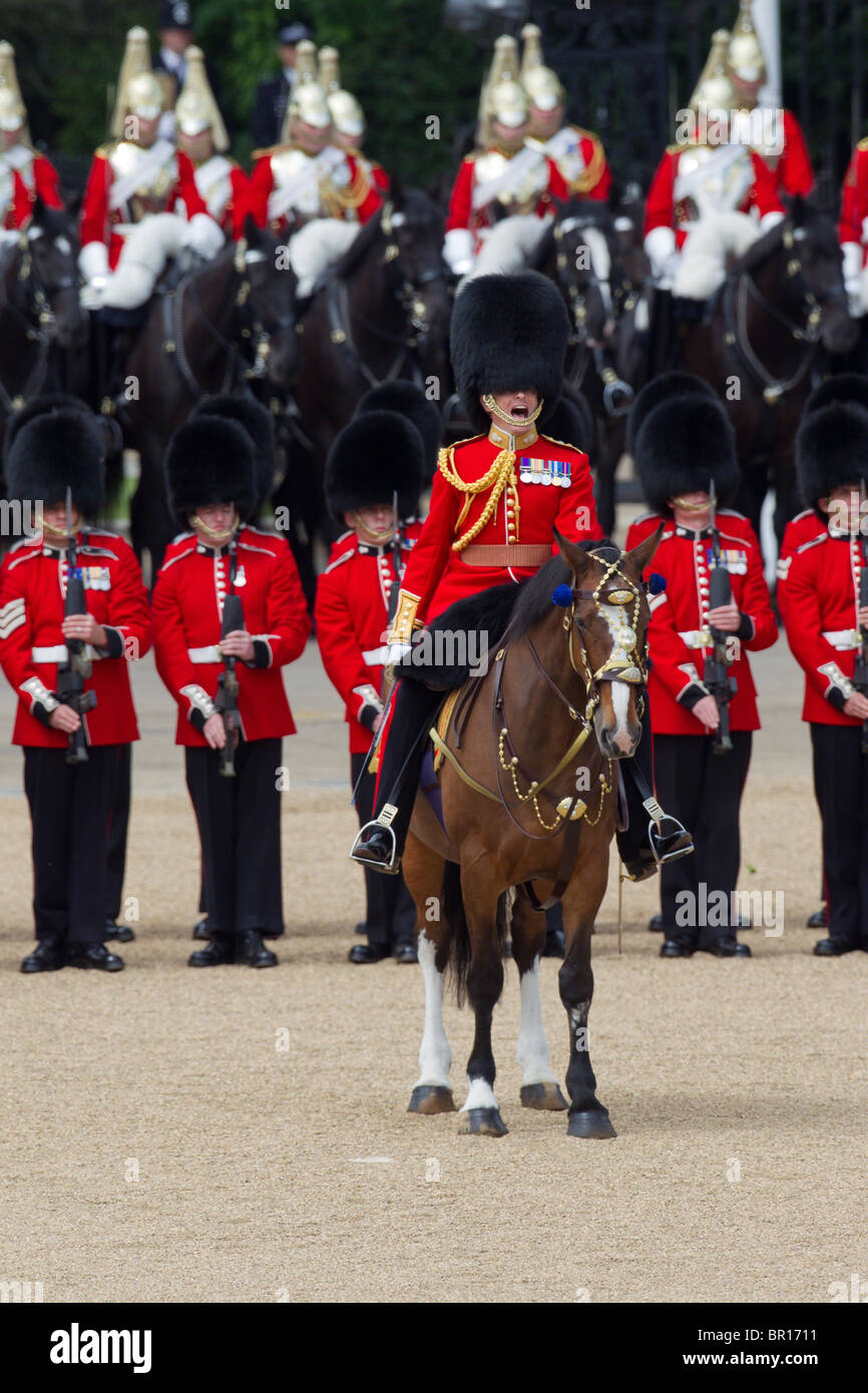 'Roly' Walker, Field Officer, commanding the parade. "Trooping the ...