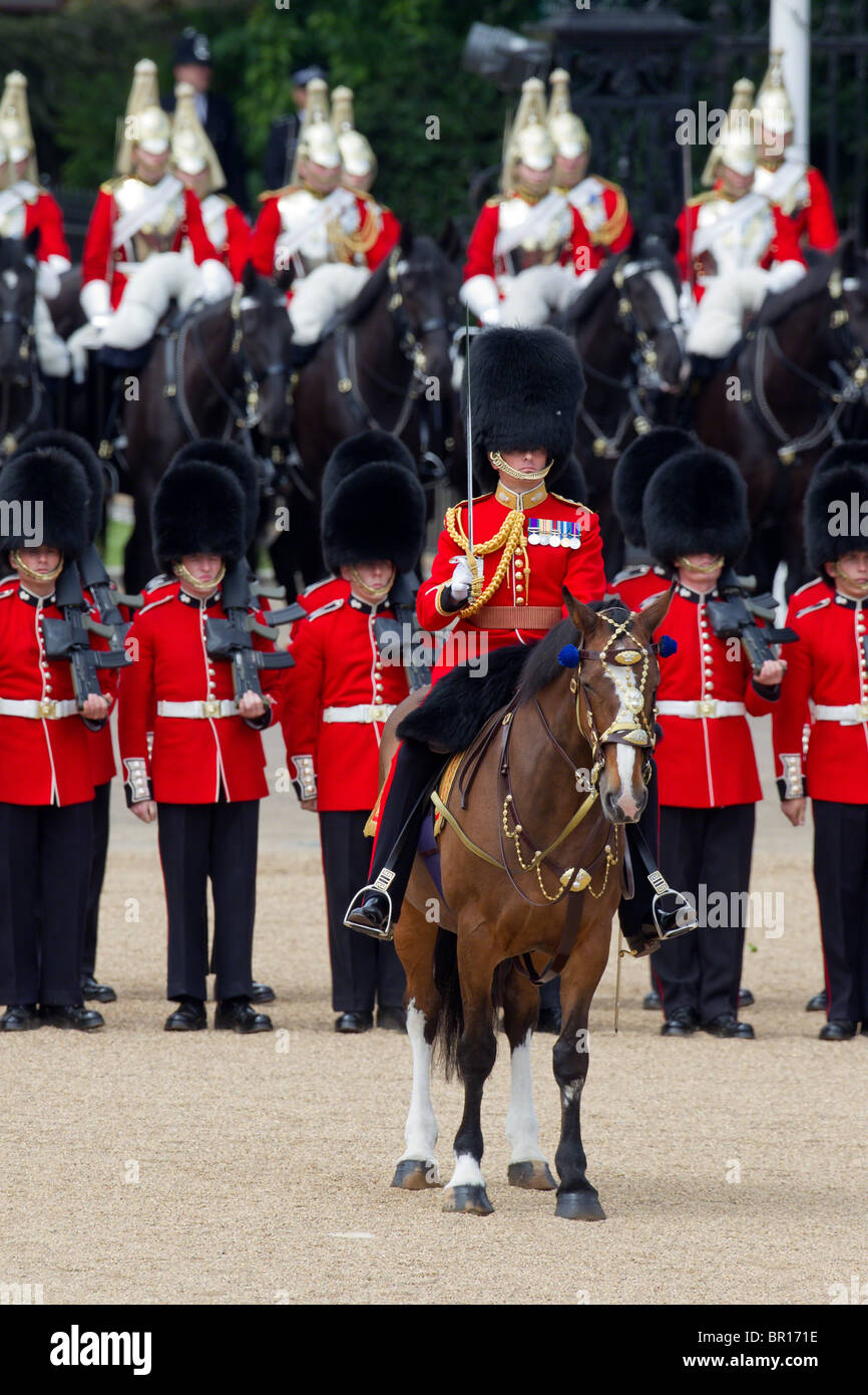 'Roly' Walker, Field Officer, commanding the parade. "Trooping the ...