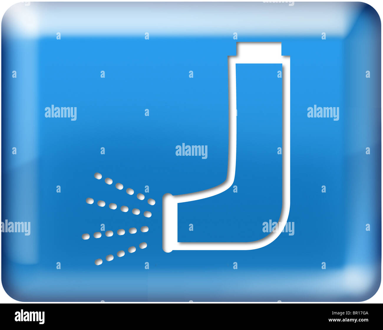 An inhaler on blue background Stock Photo - Alamy