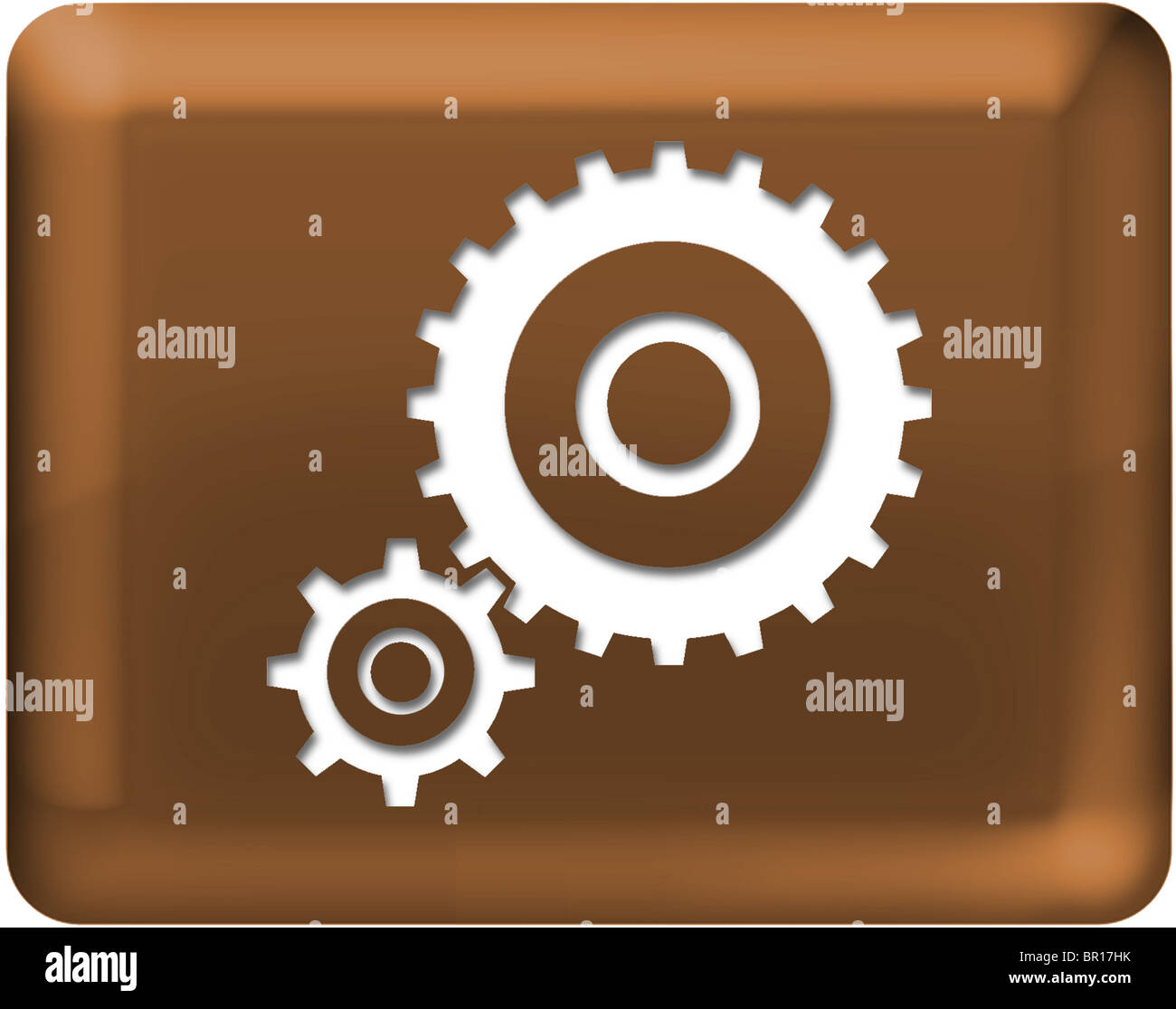 Drawing of two interlocking gears Stock Photo - Alamy