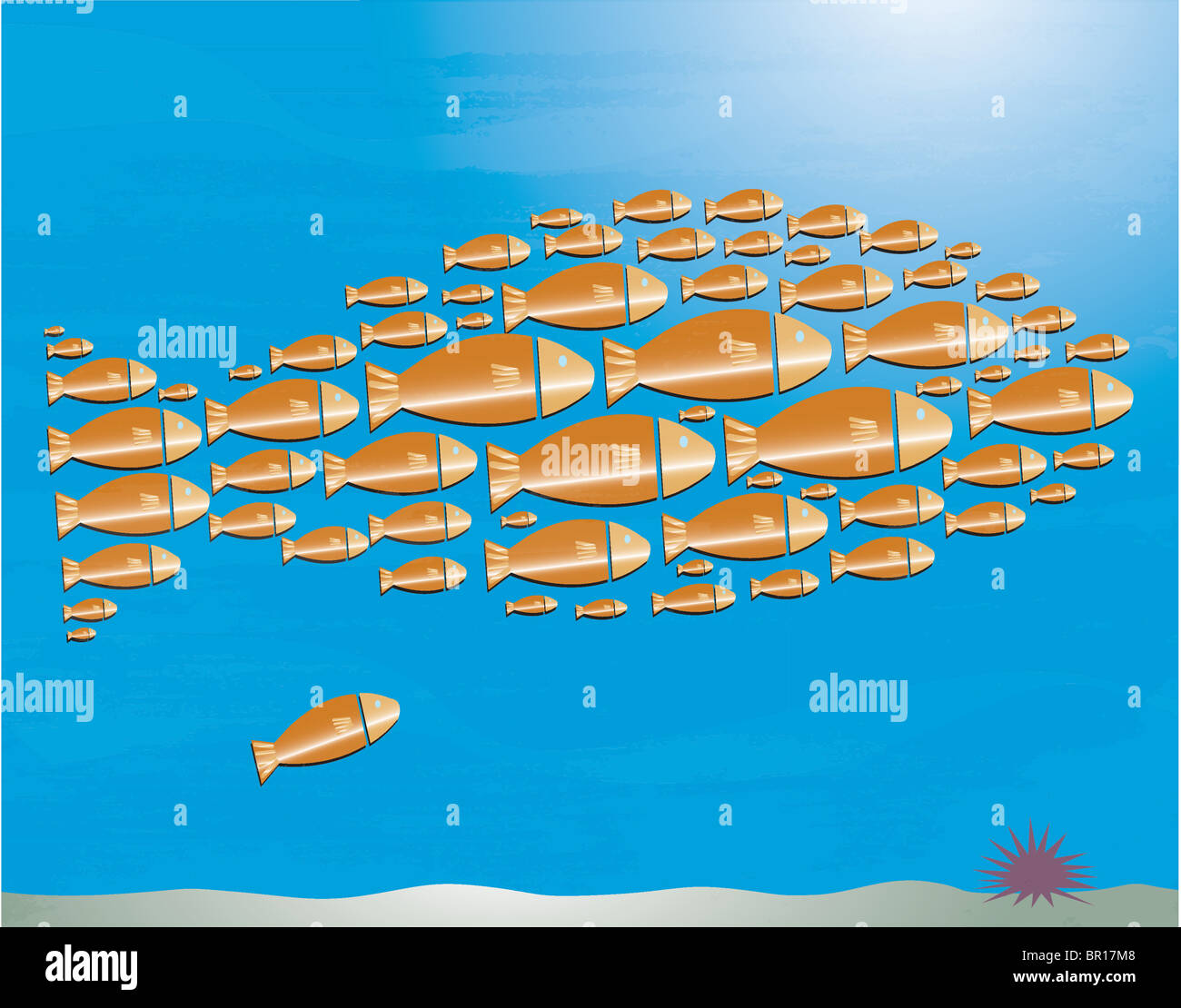 Fish shoal icon hi-res stock photography and images - Alamy