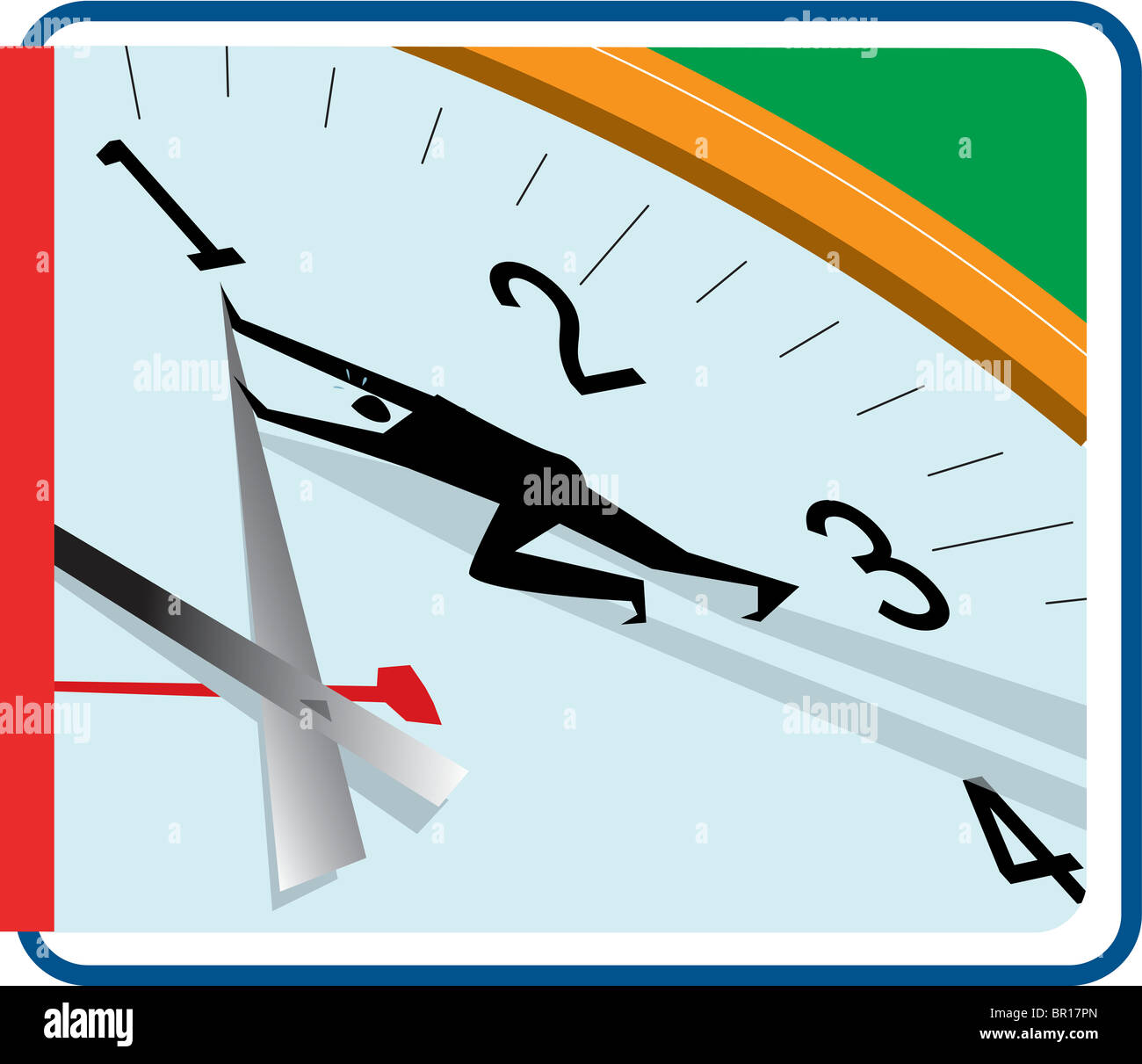 A man pushing back the hands of time Stock Photo - Alamy