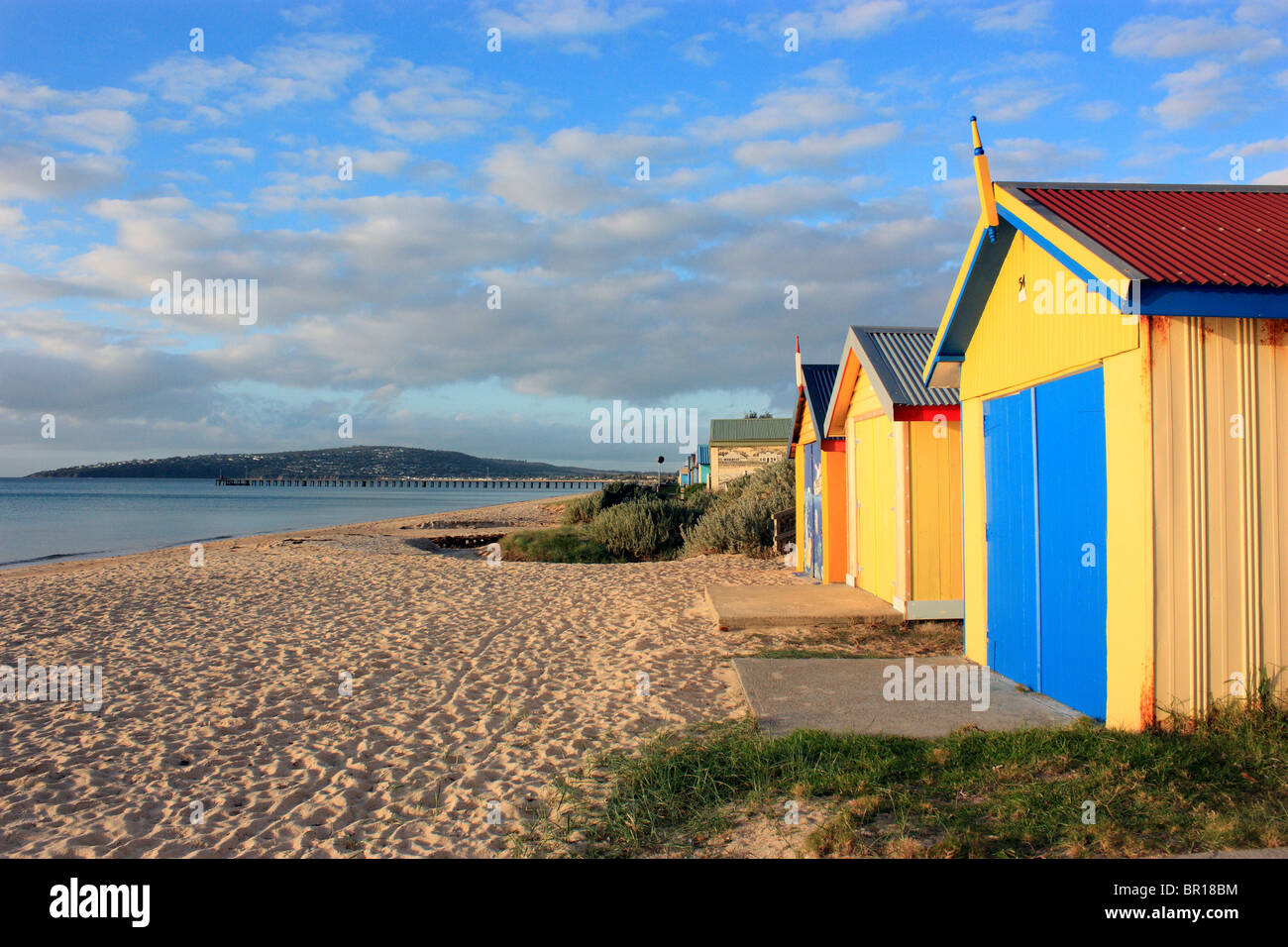 COLOURFUL TIMBER BEACH HOUSES MORNINGTON PENINSULA VICTORIA AUSTRALIA ...