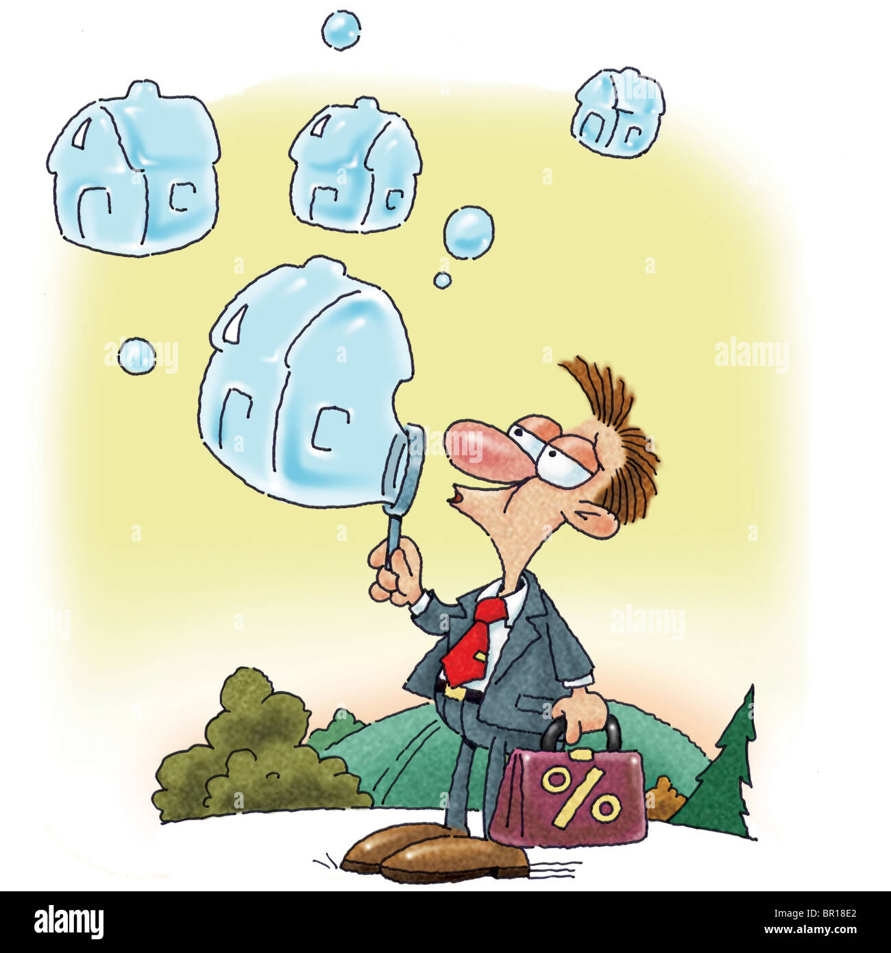 Blowing bubbles cartoon hi-res stock photography and images - Alamy