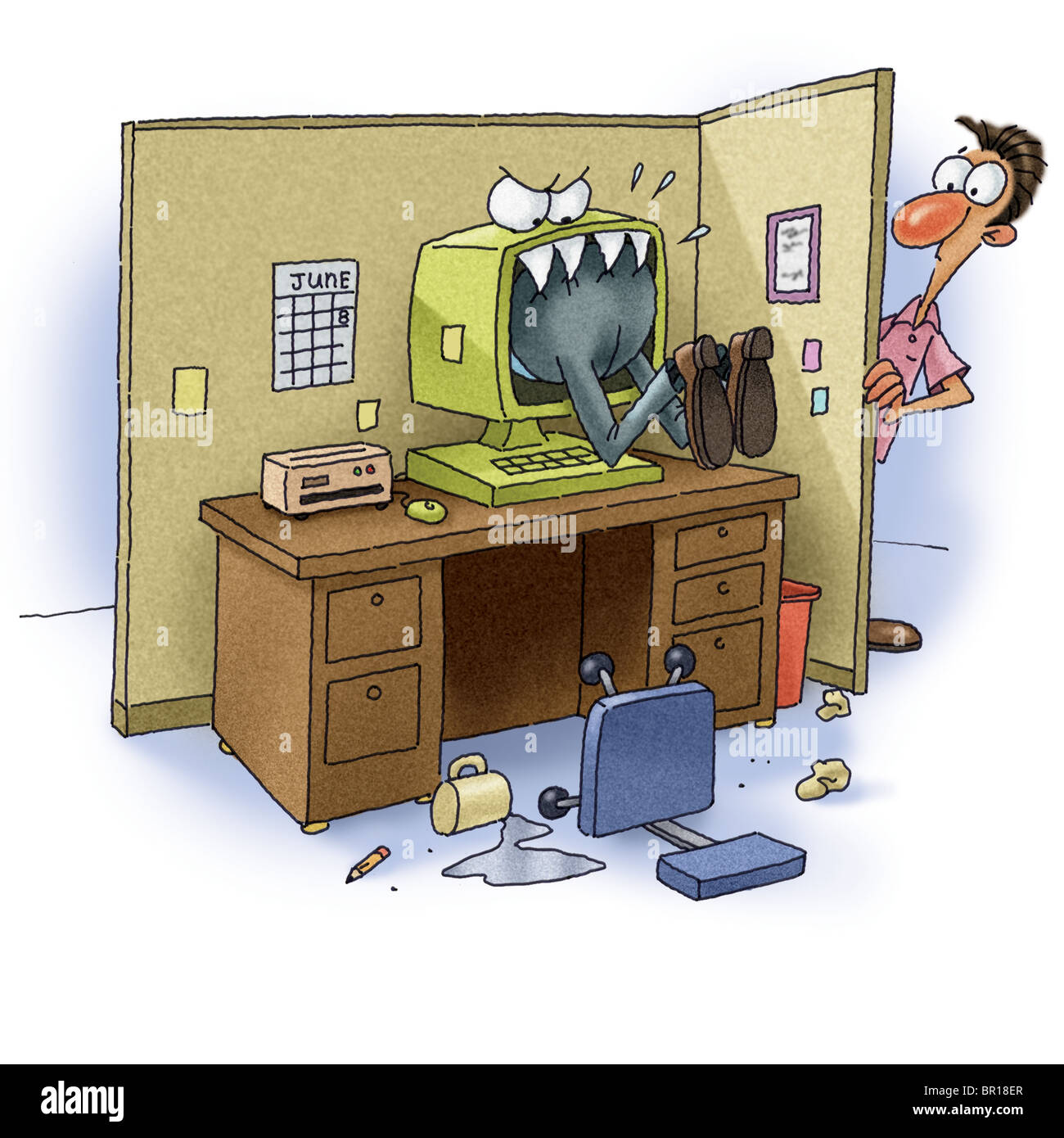 Cartoon Illustration Hungry Men Eating Stock Photos & Cartoon ...