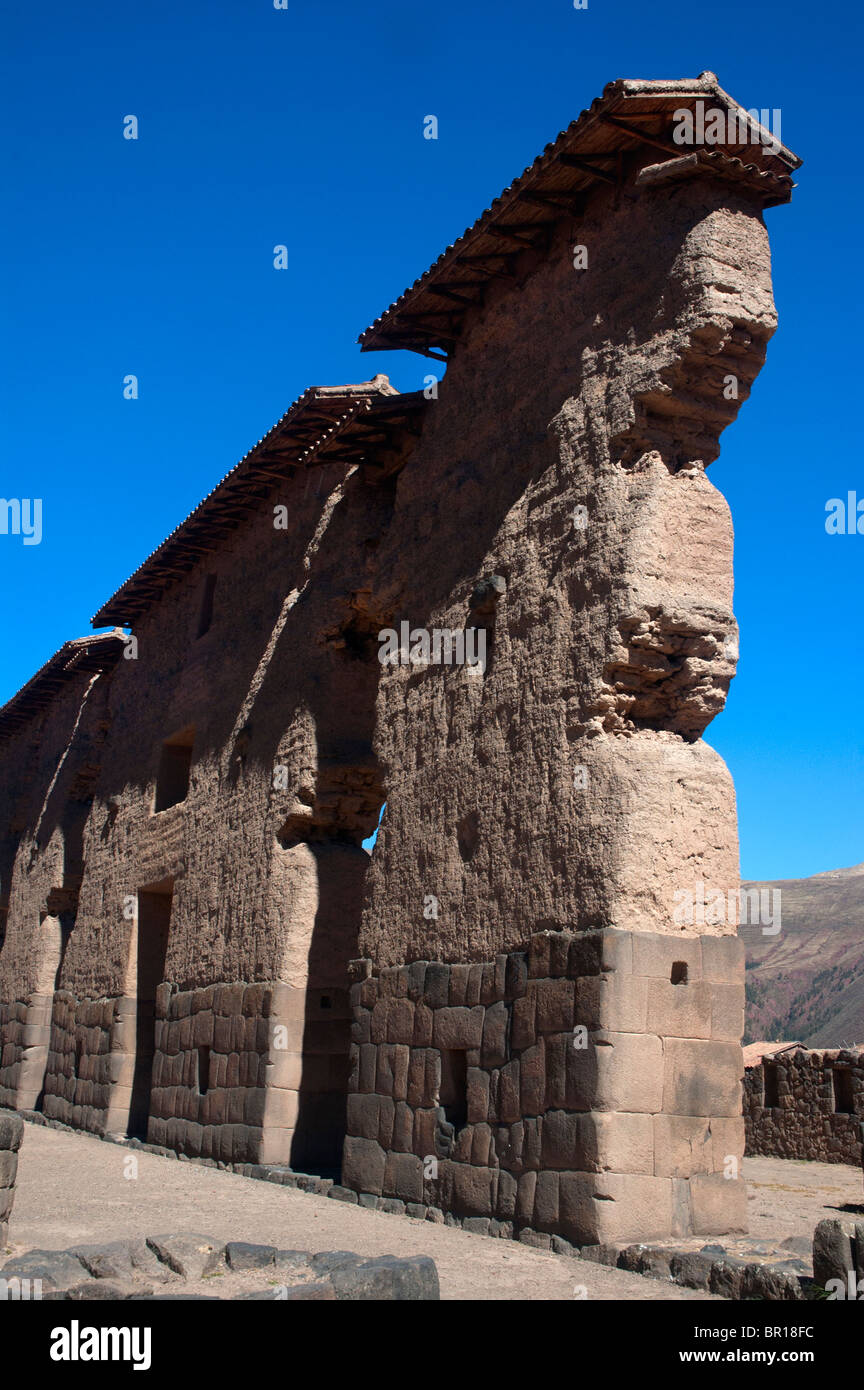 Inca ruins at the old Temple of Viracocha, Raqchi, on the road between ...