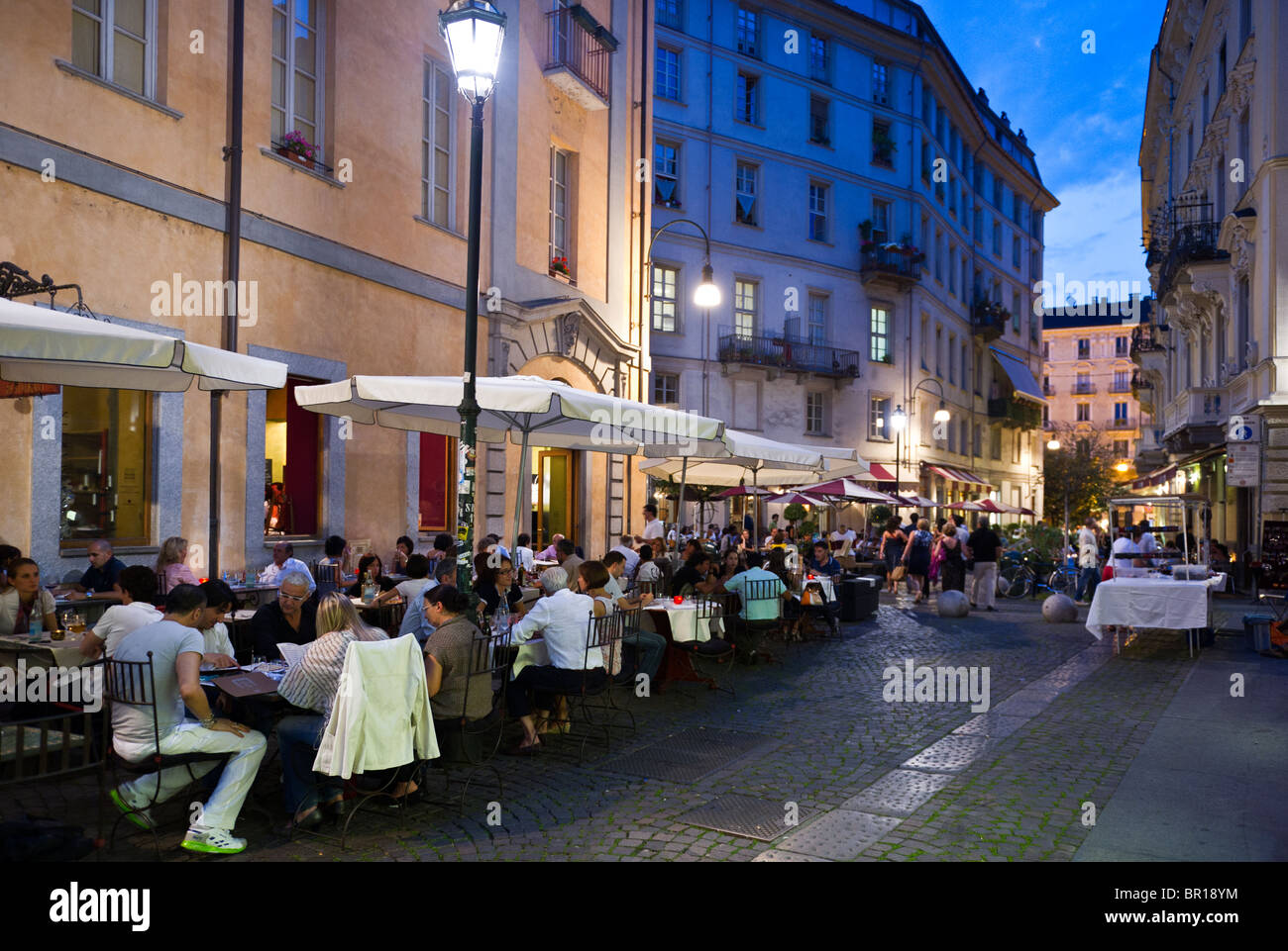 Italy,Turin, night life in Via Sant'Agostino Stock Photo - Alamy