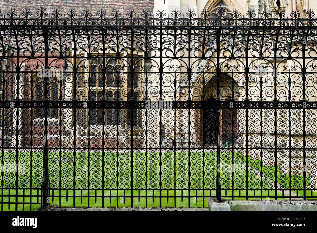 Intricate metal fence/railing outside St john's college, Cambridge ...