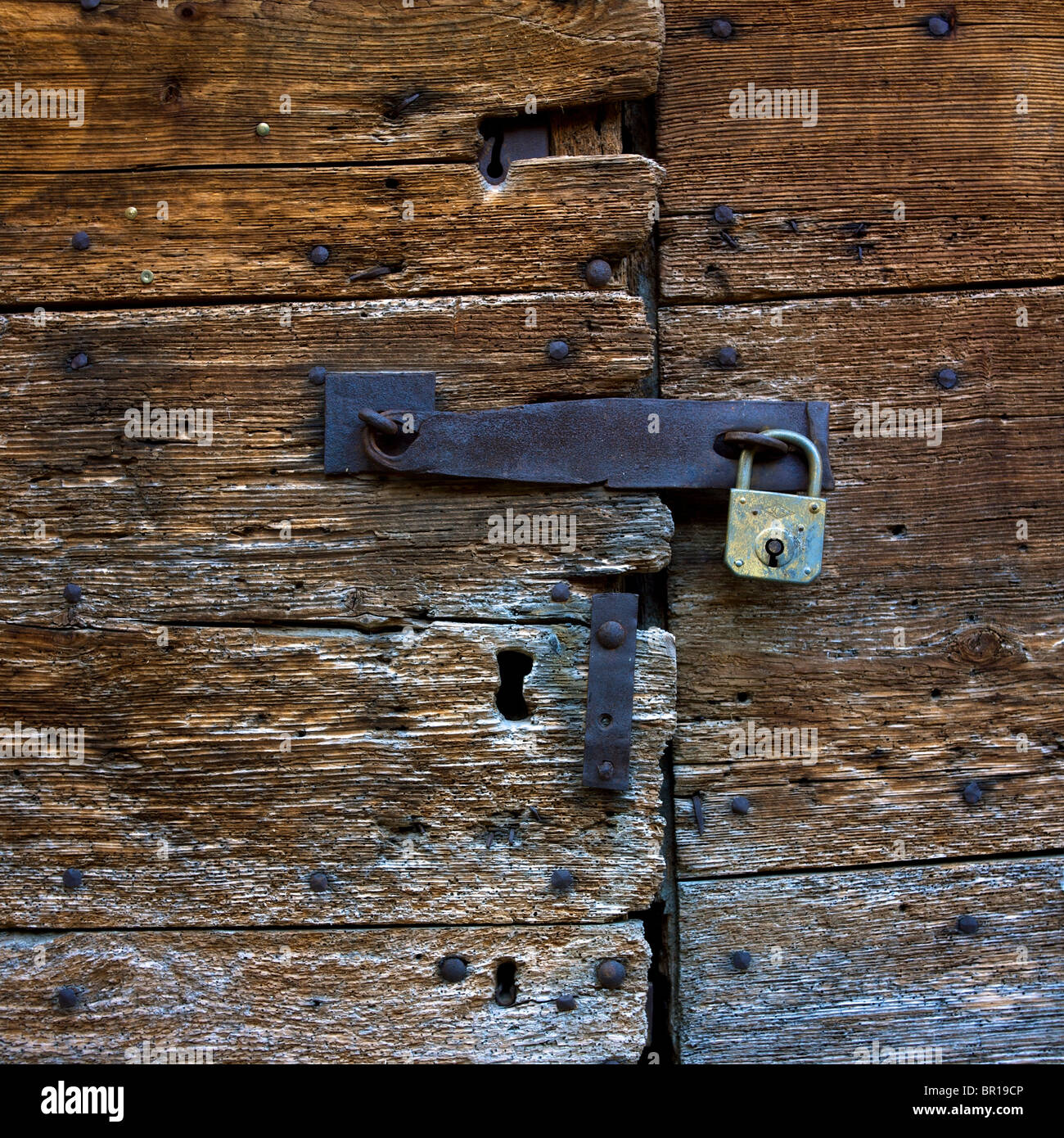 Vintage locking mechanism old wooden door hi-res stock photography and ...