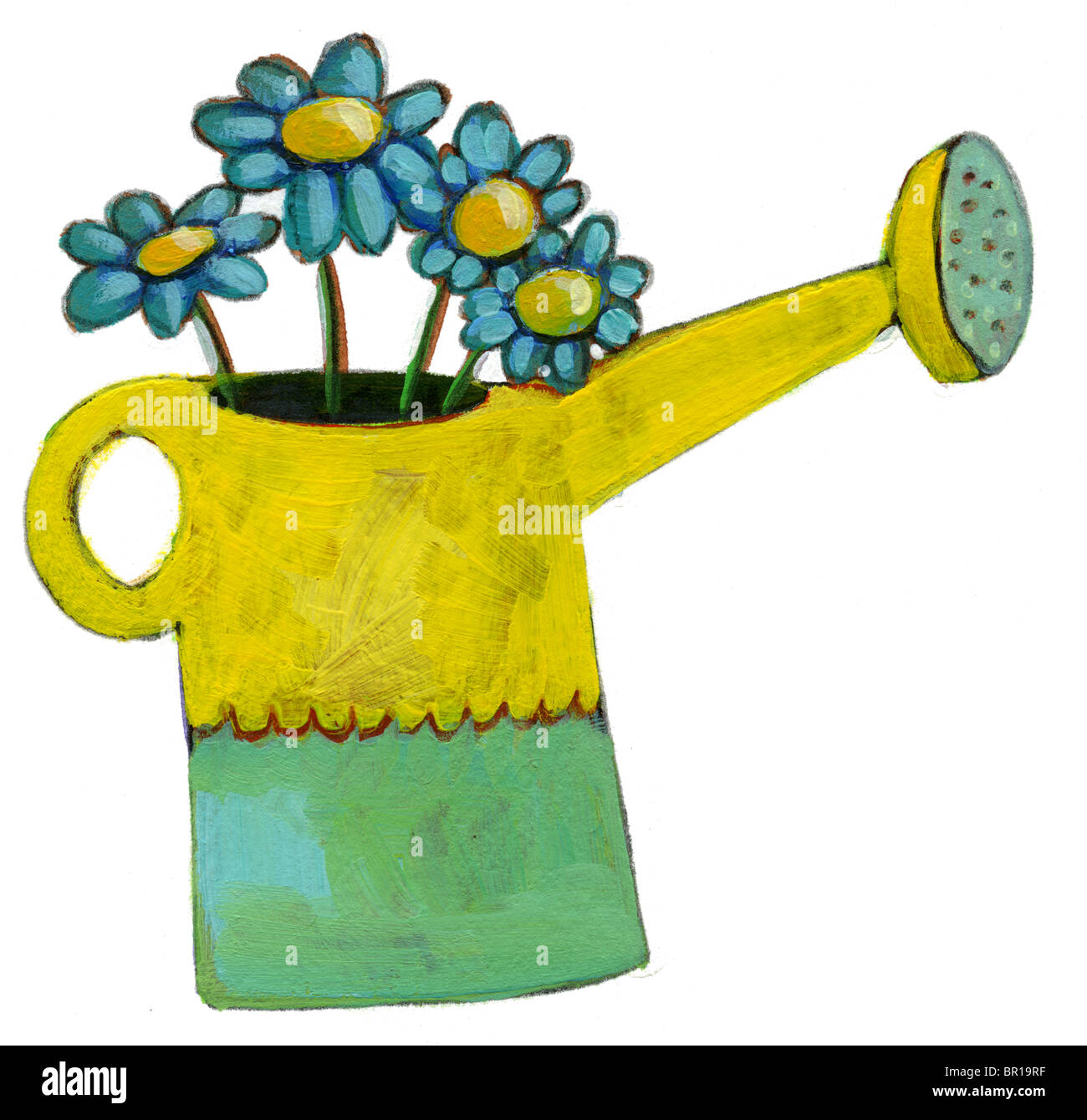 Watering can filled with flowers hi-res stock photography and images ...