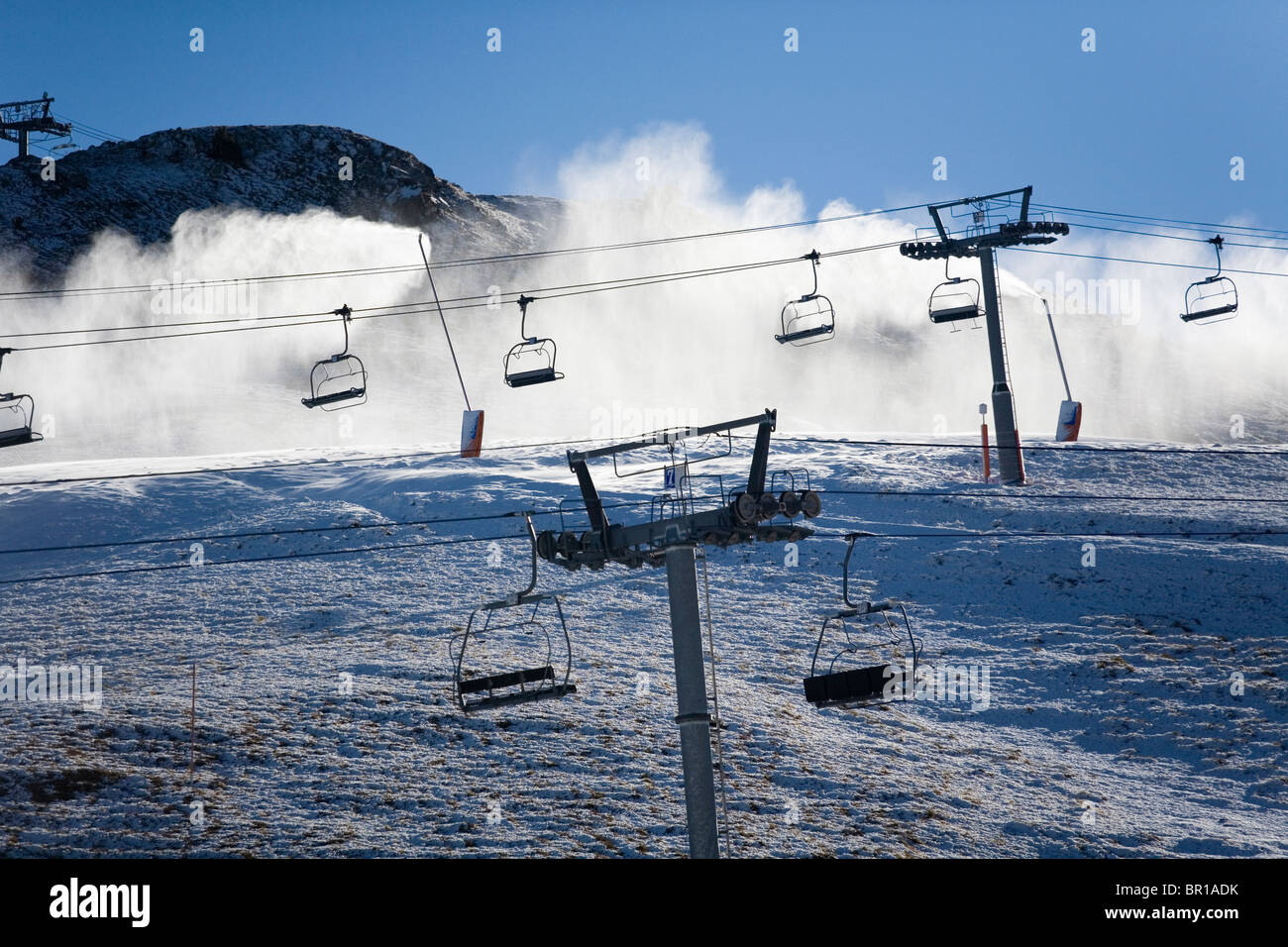 Snow being made at a ski resort in Andorra Stock Photo - Alamy