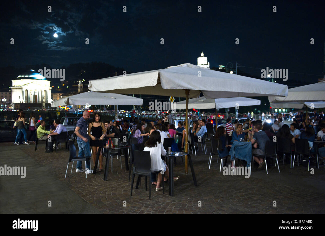 Italy,Turin, night life in Piazza Vittorio Stock Photo - Alamy