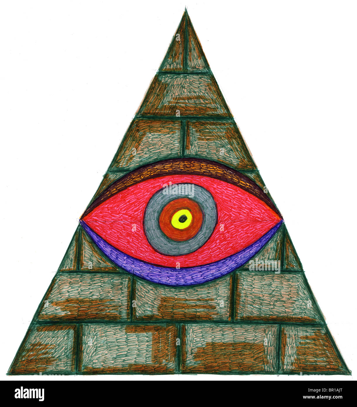 The letter A made of bricks with an eye Stock Photo - Alamy