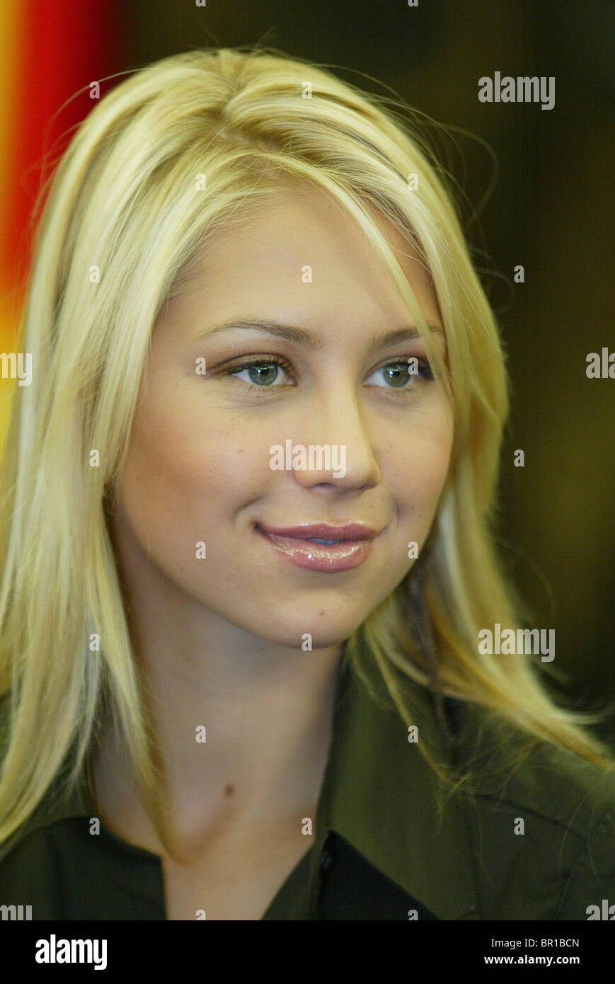 Tennis player and model Anna Kournikova of Russia attends a friendly ...