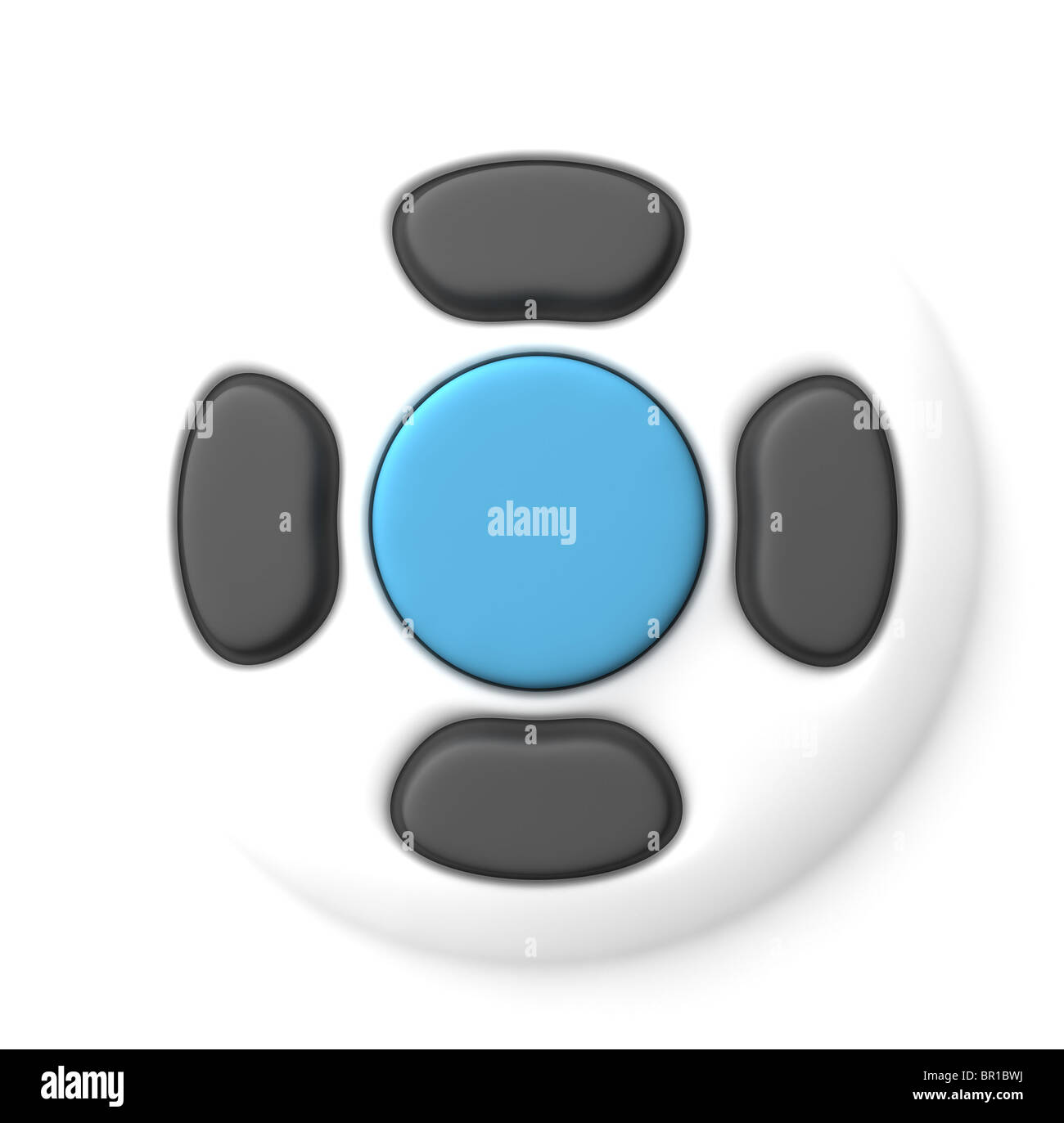 A set of blank control buttons in a modern style and isolated on white ...