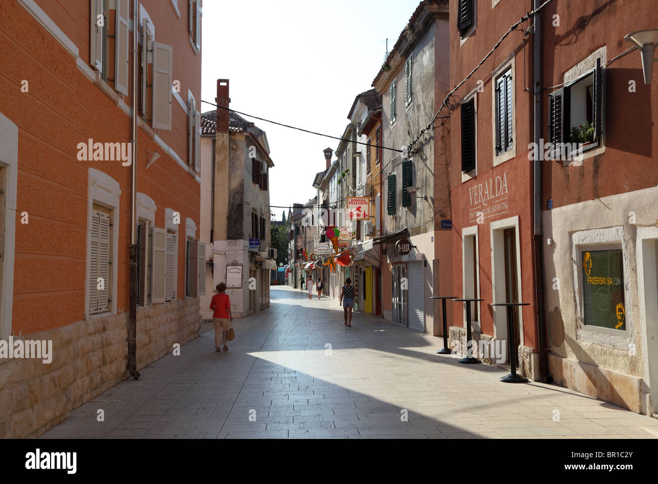Street in the old town Umag, Croatia Stock Photo - Alamy