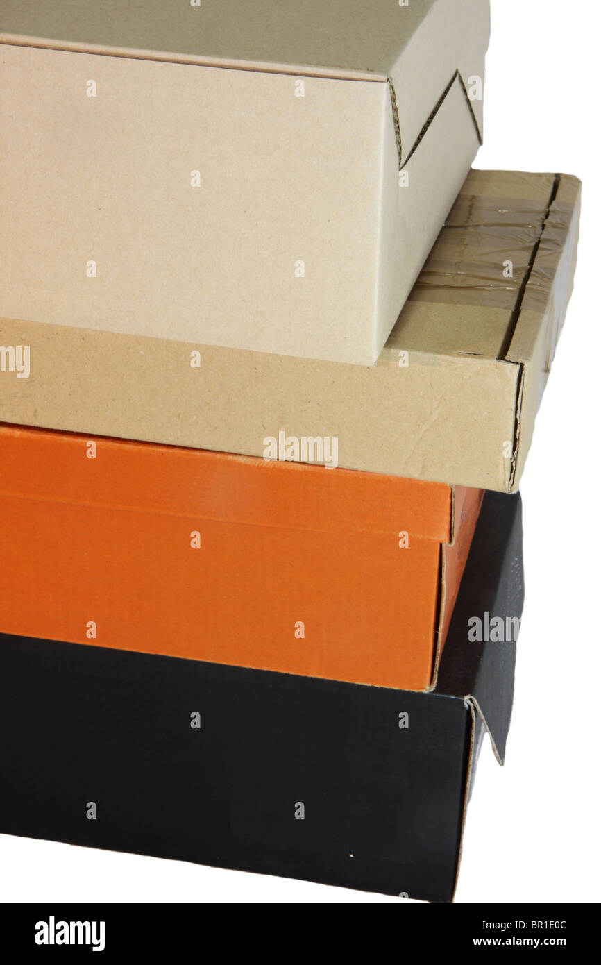 Paperboxes isolated on white Stock Photo - Alamy