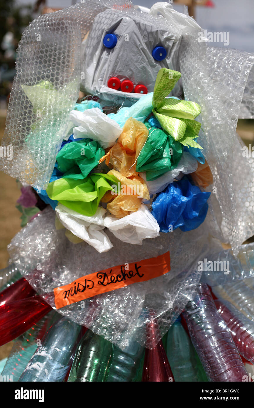 Scarecrow made with plastic Stock Photo - Alamy