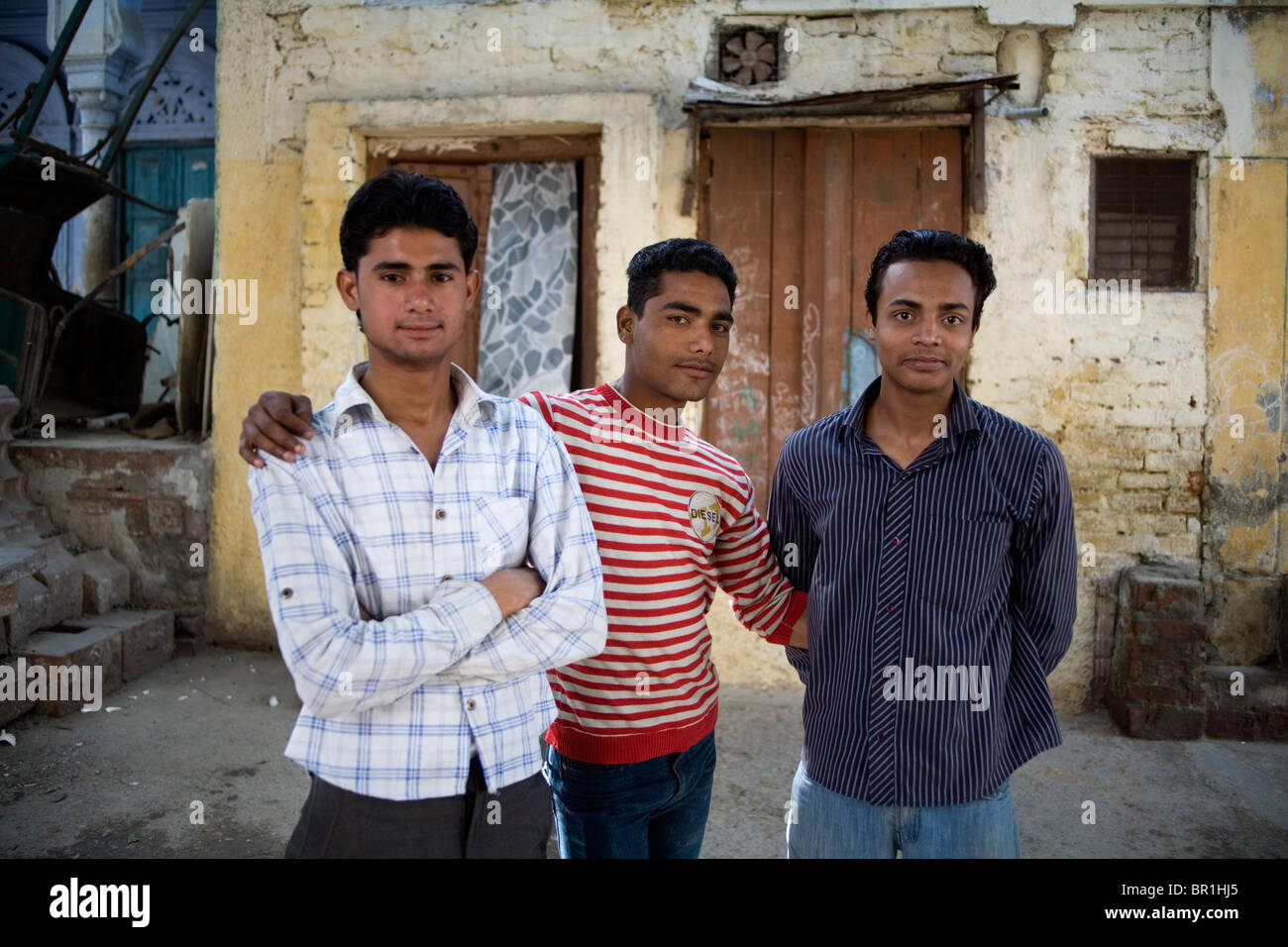 Three young local Indian boys, Agra, Bihar, India Stock Photo - Alamy