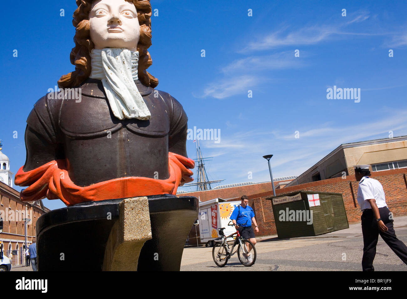 The bust from a ship at Portsmouth Naval Base, home of the British Navy ...
