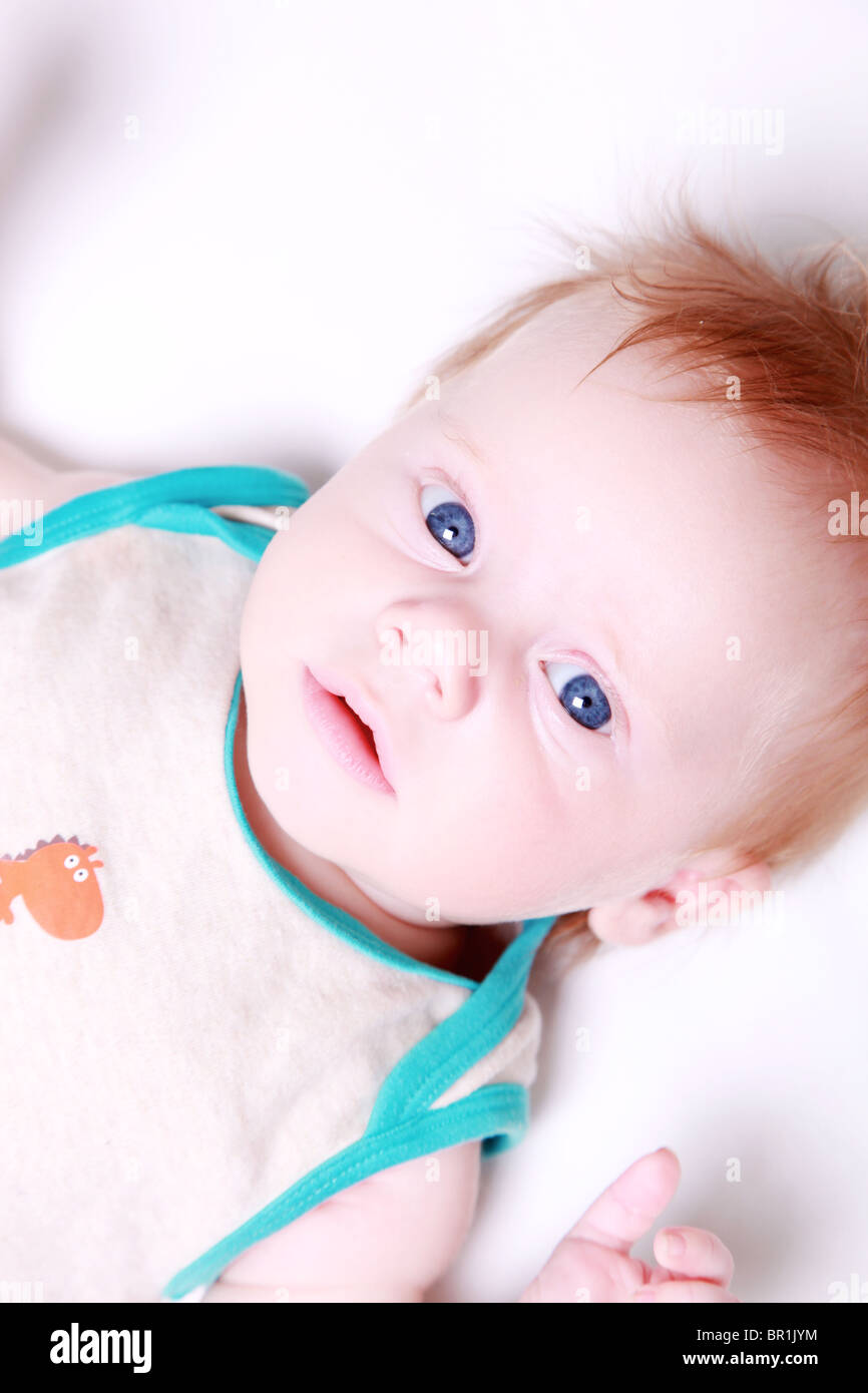 Studio portrait of a 3 month old baby boy Stock Photo - Alamy