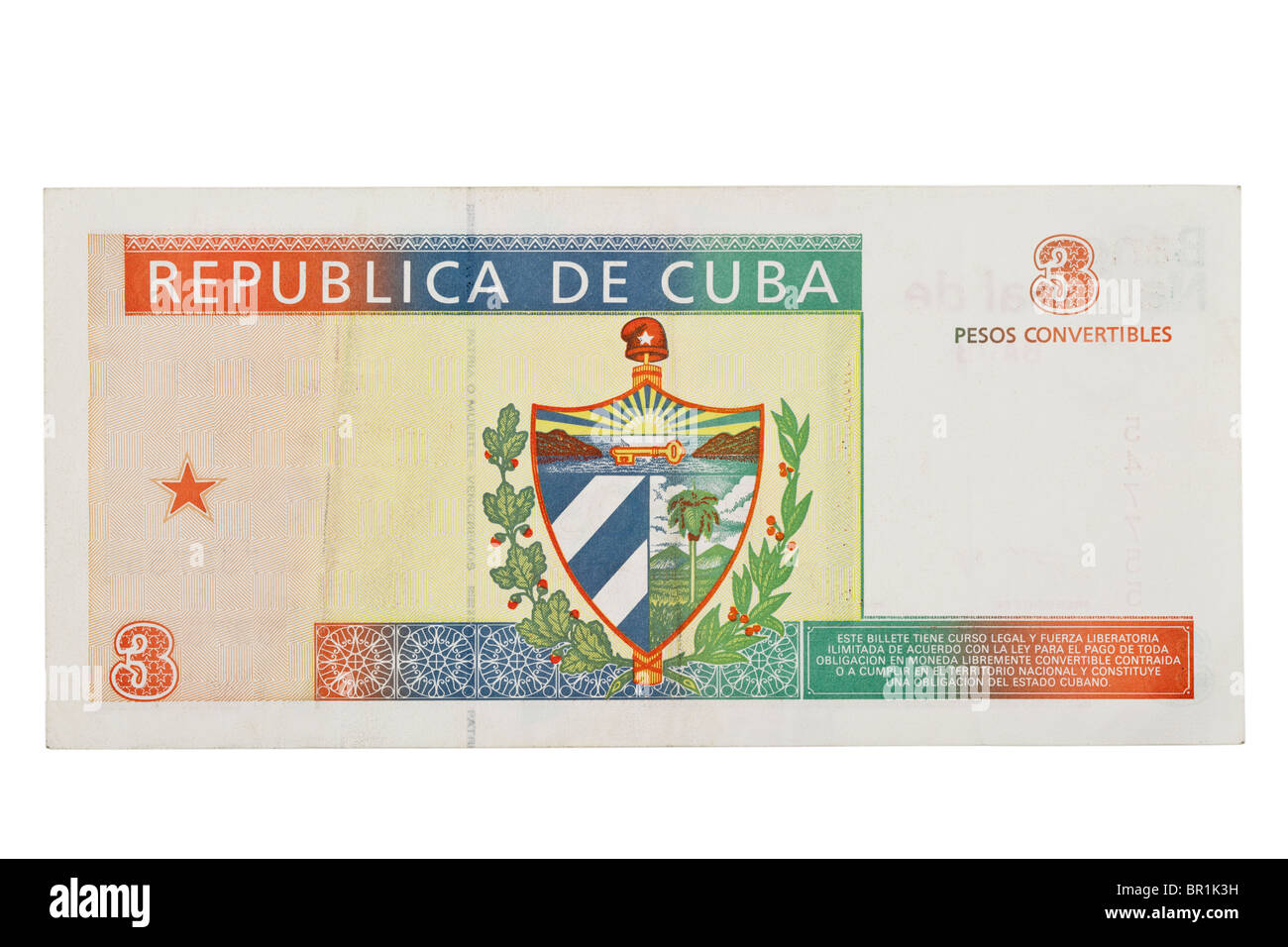 Cuban three pesos bill Stock Photo - Alamy