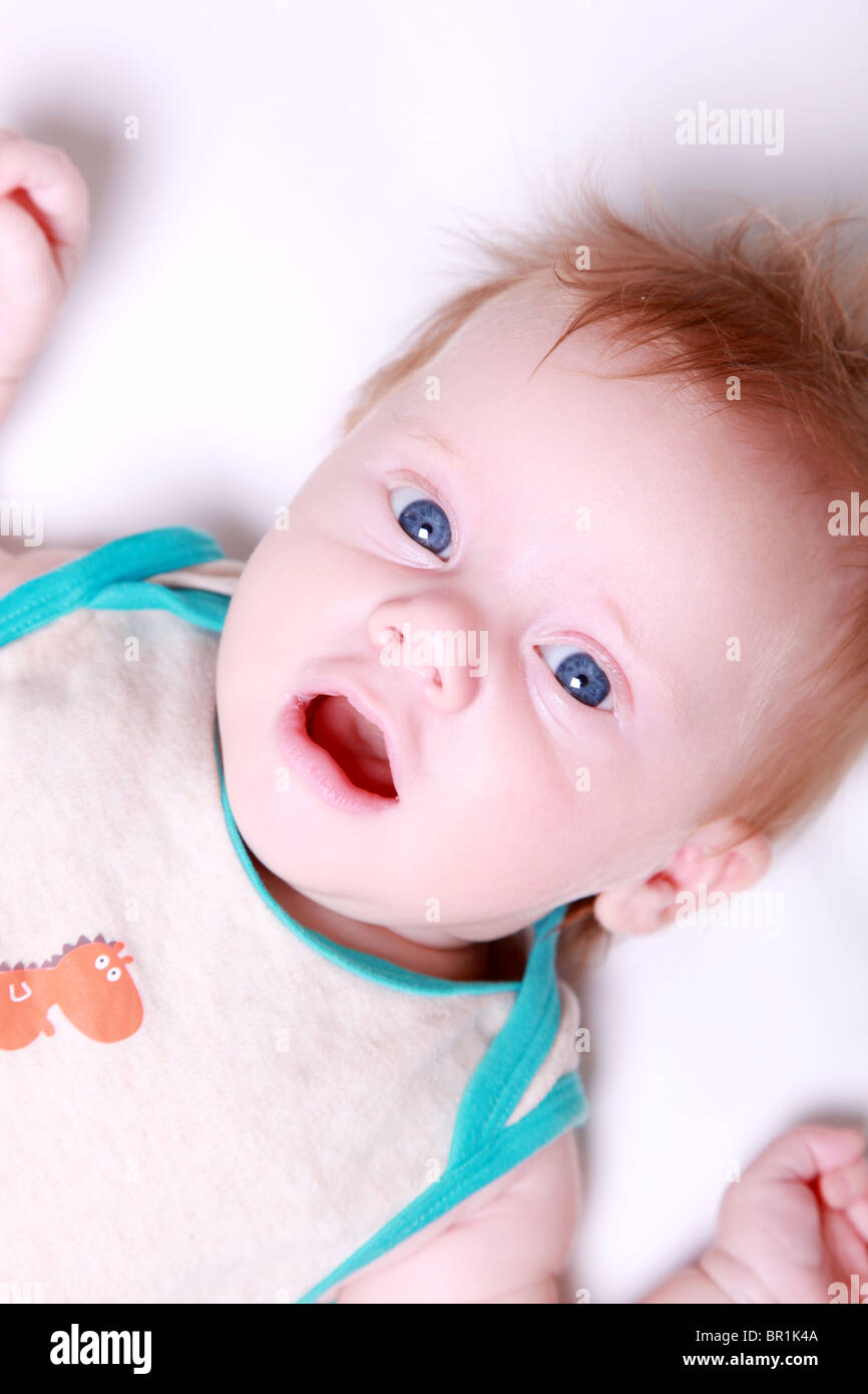 Studio portrait of a 3 month old baby boy Stock Photo - Alamy