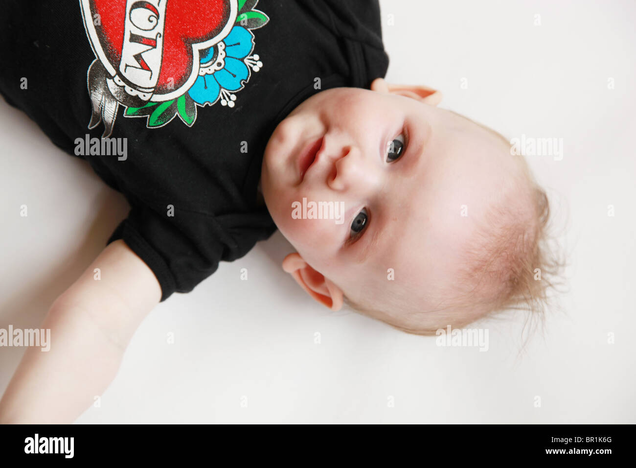 Studio portrait of a 3 month old baby boy Stock Photo - Alamy