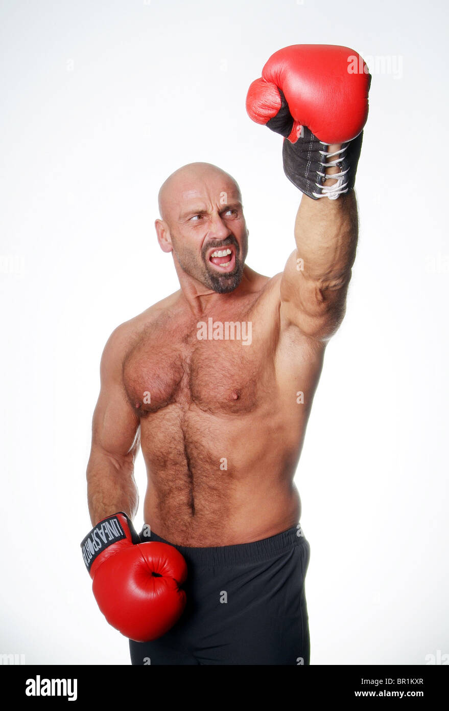 A victorious boxer Stock Photo - Alamy