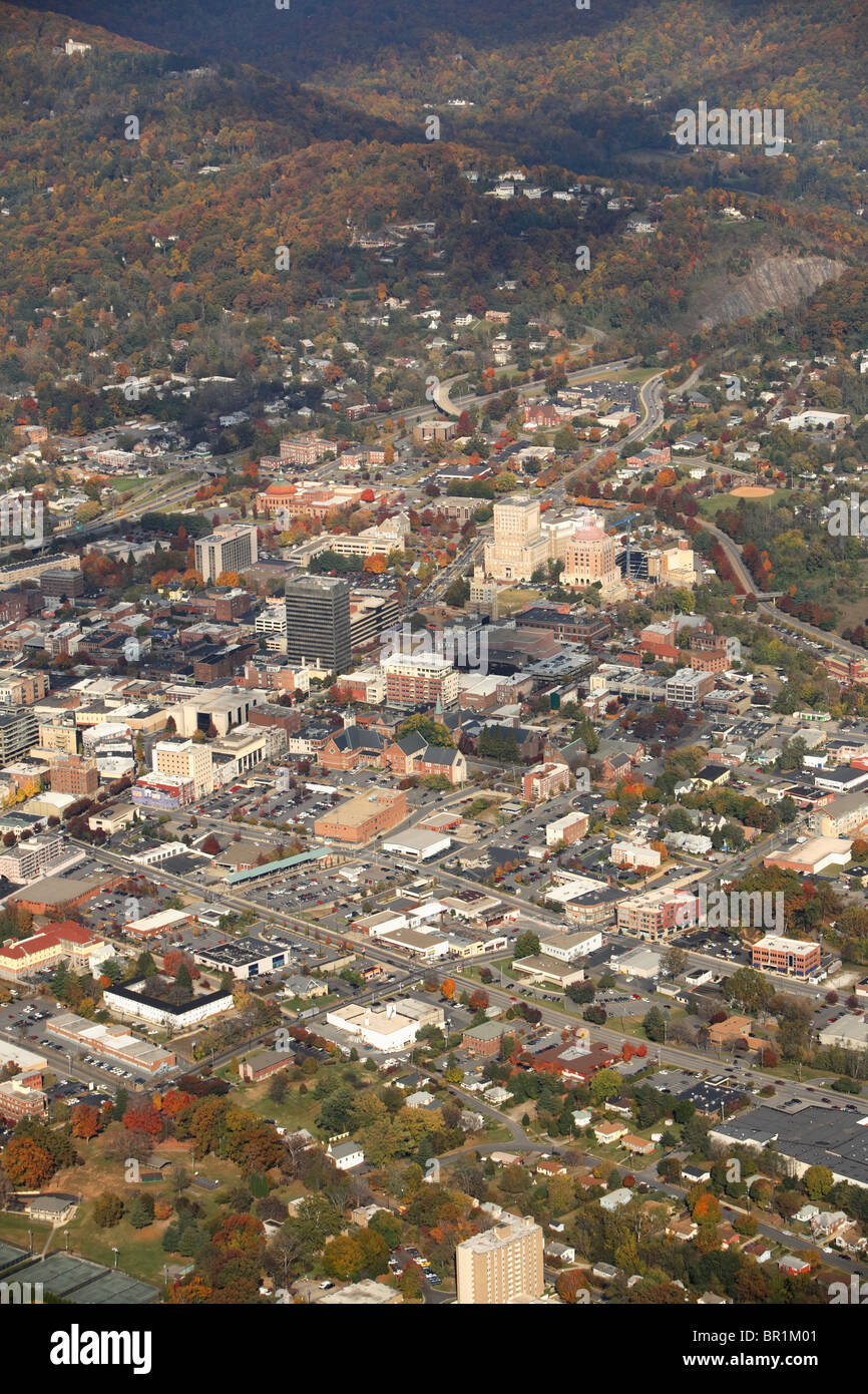 Aerial view of downtown Asheville, NC in the fall Stock Photo - Alamy