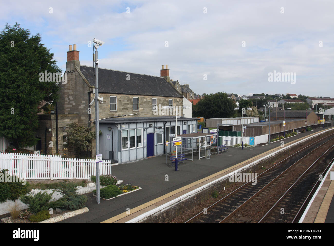 elevated view of Kinghorn railway station Fife Scotland September 2010 ...