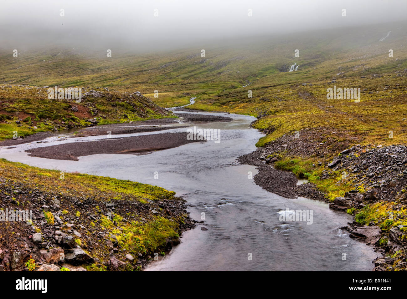 Fagridalur Mountain Stream in Rain, Iceland Stock Photo - Alamy