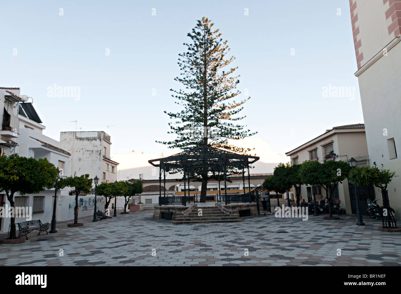 Plaza. del reloj square estepona Stock Photo - Alamy