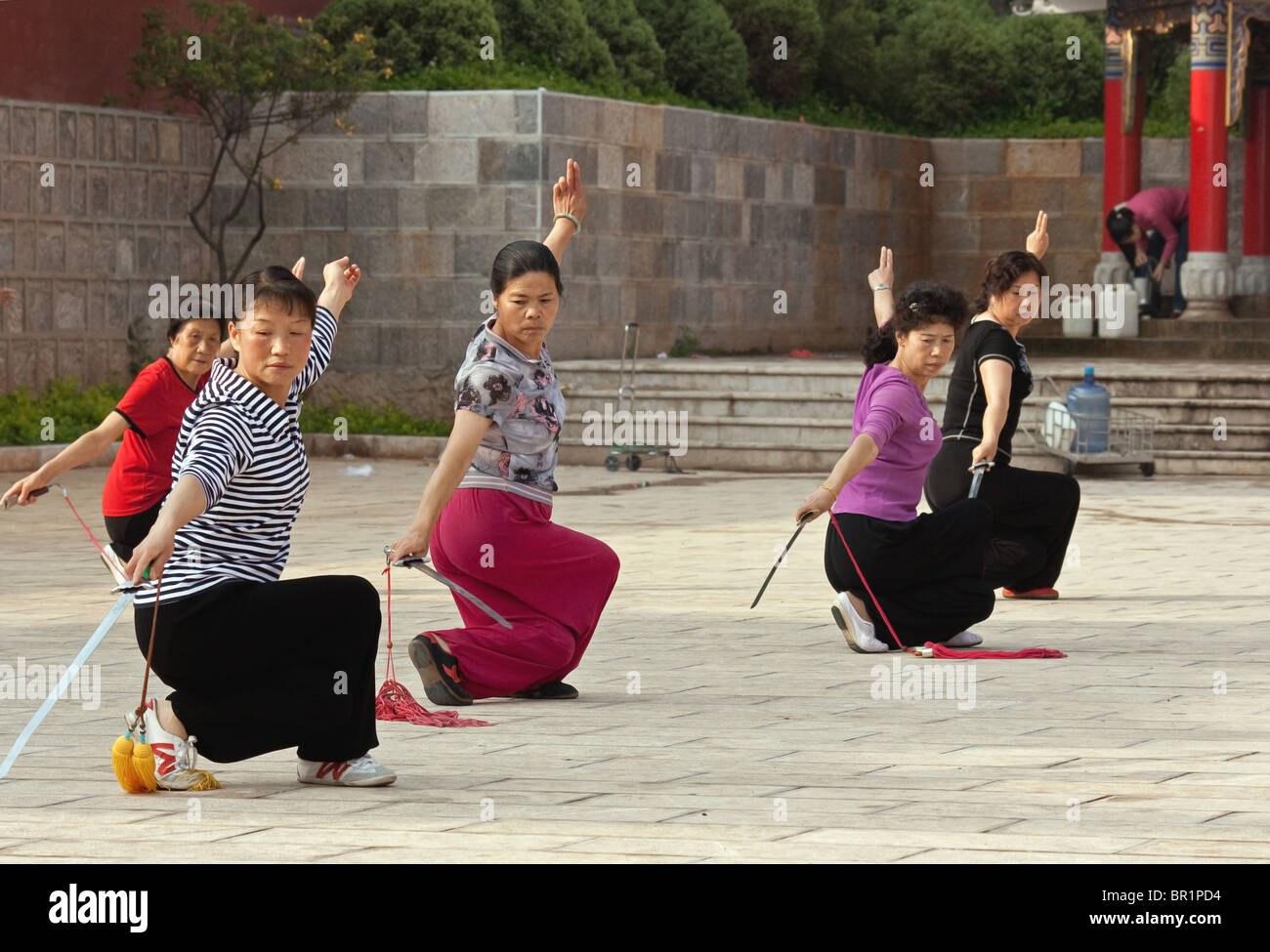 Early morning Chinese excercise in Tonghai town, China Stock Photo - Alamy