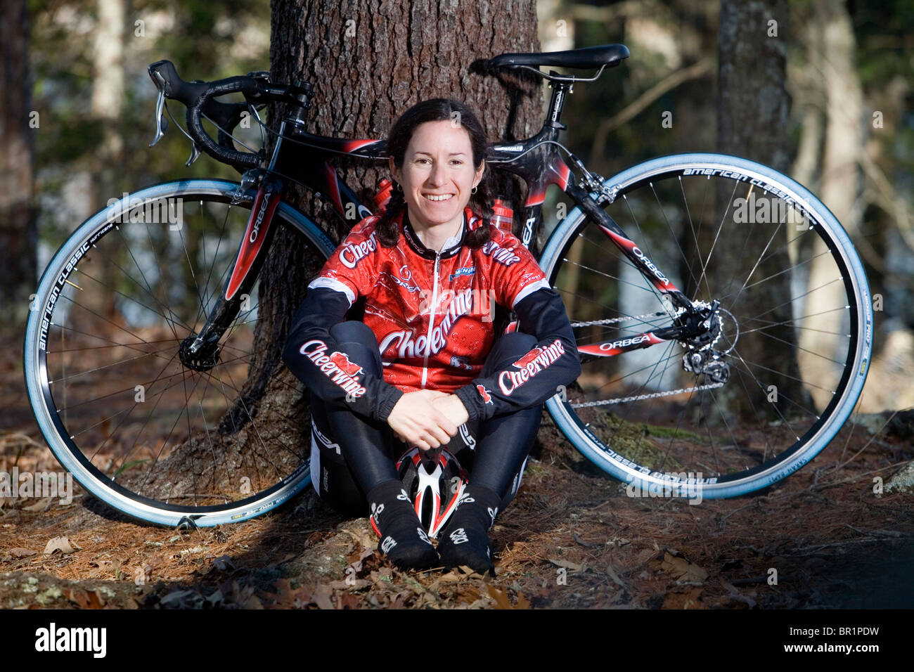 one woman road cyclist Stock Photo - Alamy