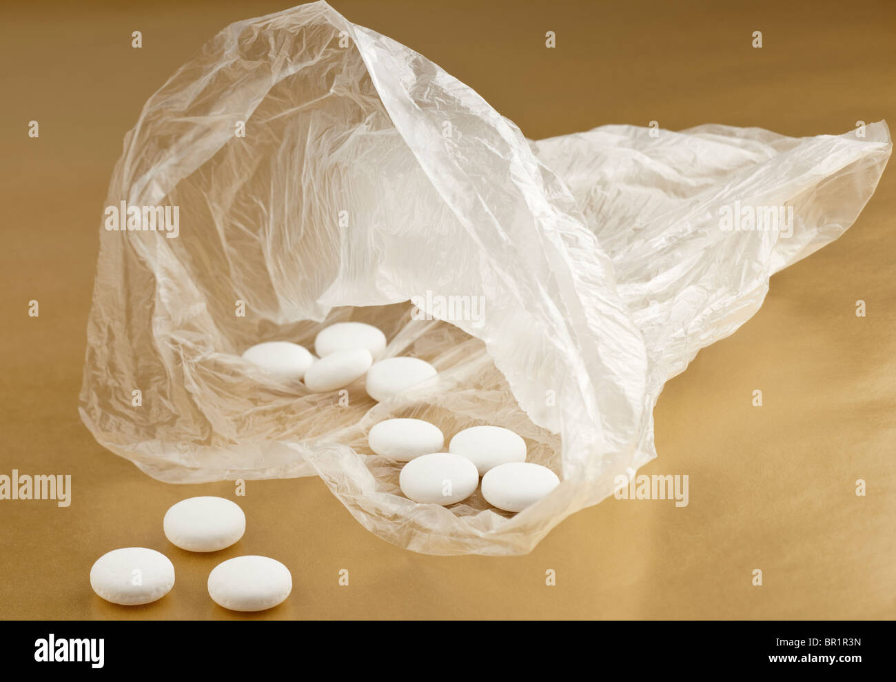 Polythene bag containing mint imperial sweets Stock Photo - Alamy
