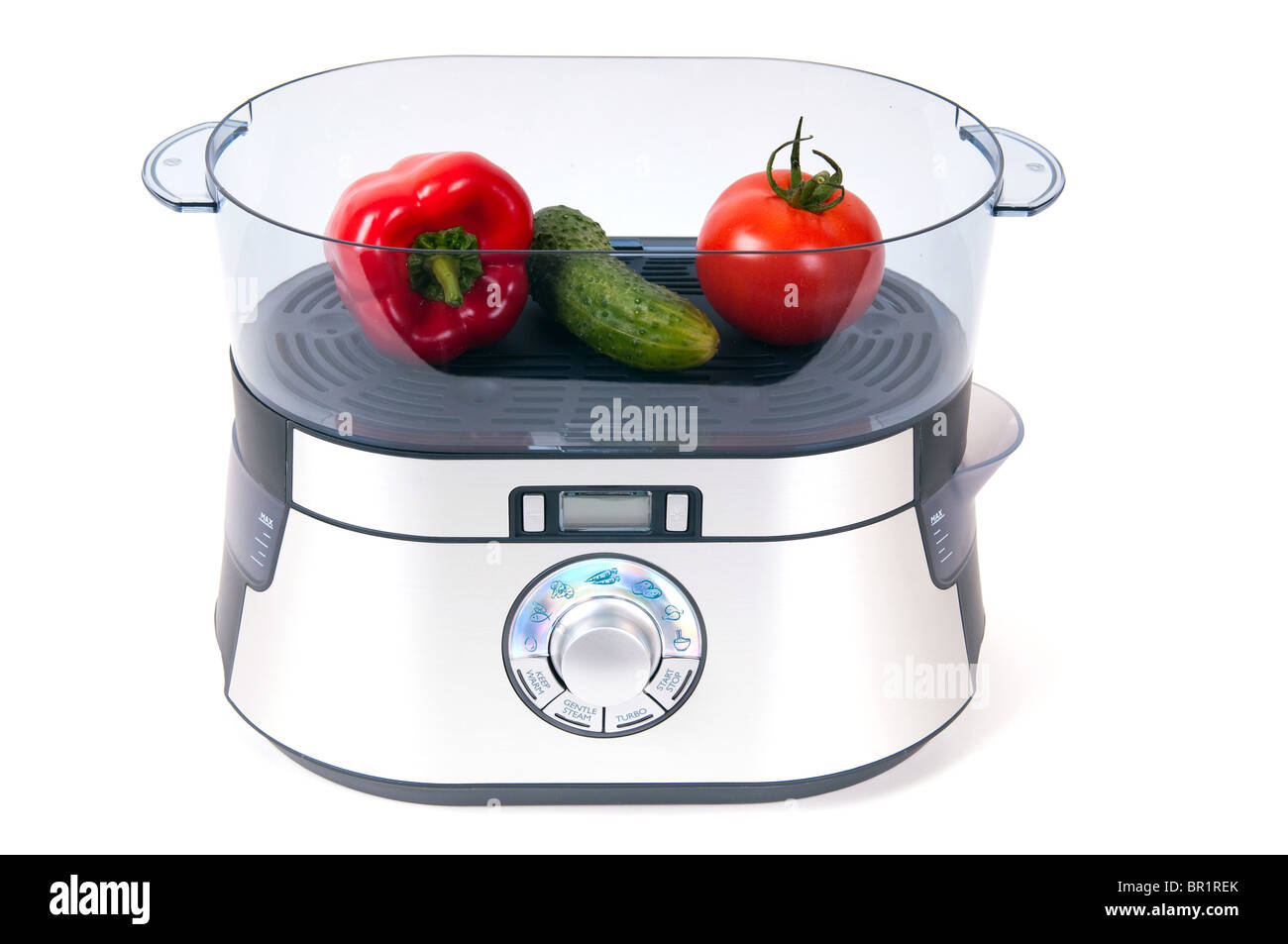 modern electric steamer on a white background Stock Photo - Alamy