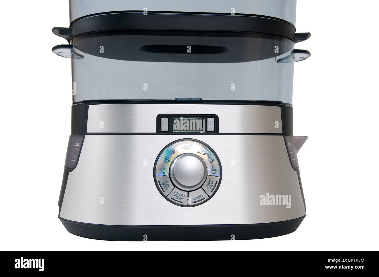 modern electric steamer on a white background Stock Photo - Alamy